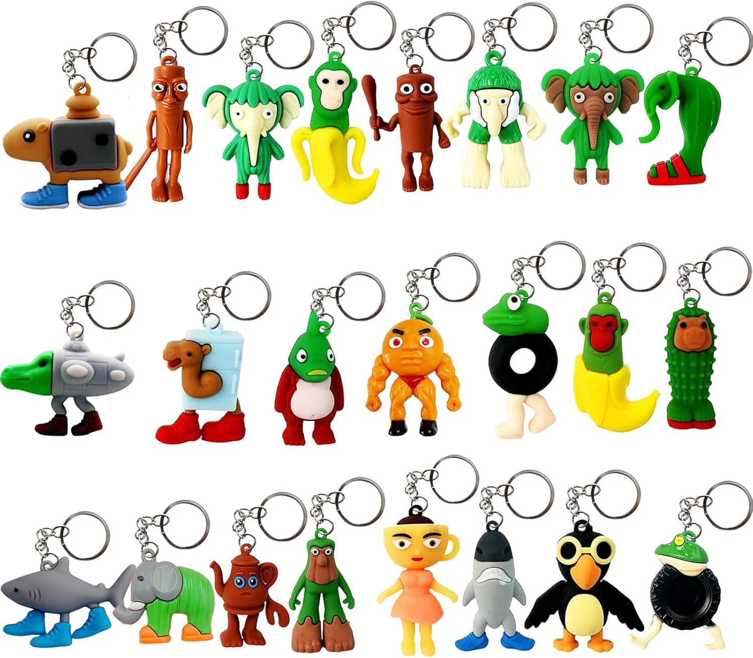 24PCS Italian Brainrot Meme Keychains, Funny Internet Style Mini ...