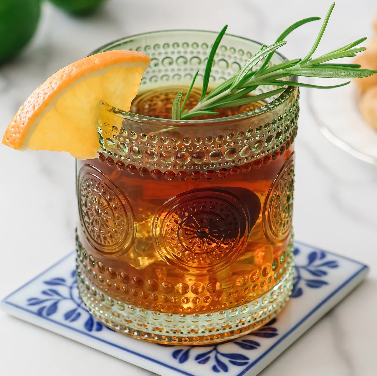 24PCS Kate Aspen 10 oz. Hobnail Beaded Floral Green Drinking Glasses ...