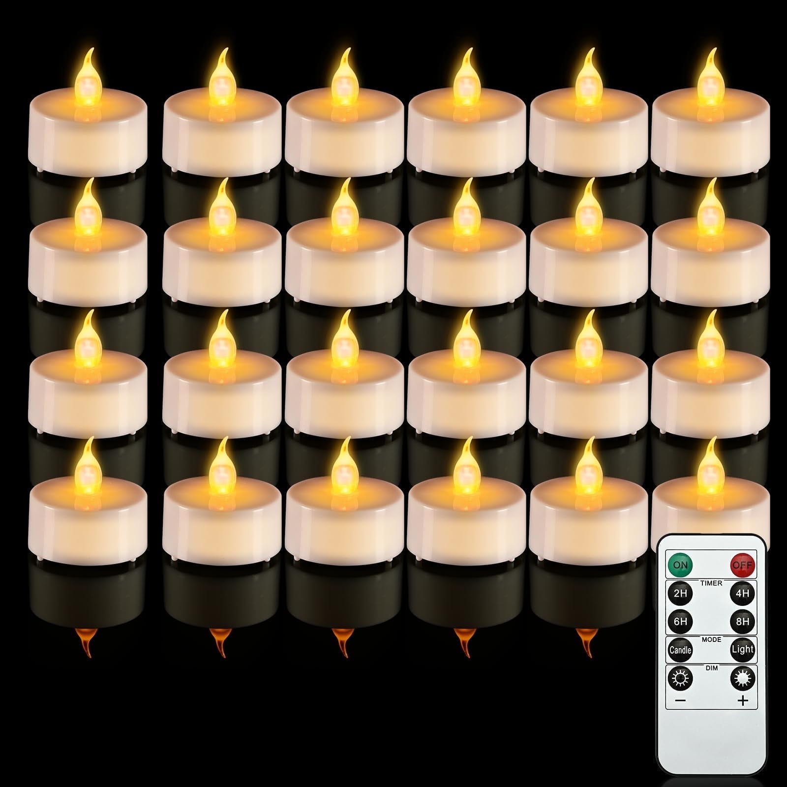 24PCS LED Tealight Candles with Timer Remote Control Flameless LED ...