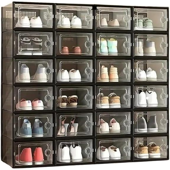 Large Clear Shoe Boxes Organizer【Thicker Material】 Stronger Shoe Box ...