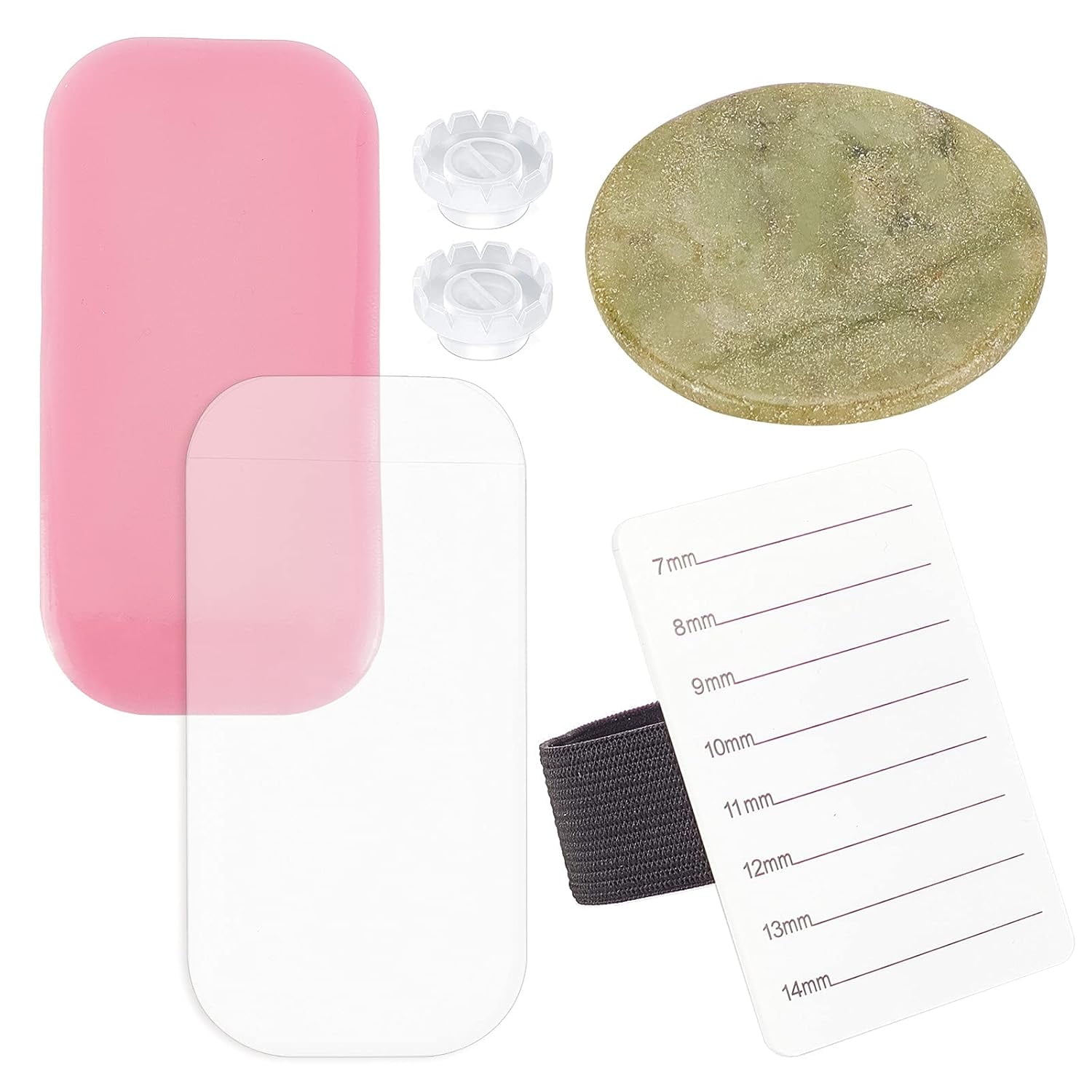 24PCS Lash Tray Holder Set Includes Slicon Hand Plate Acrylic Lash Tray ...
