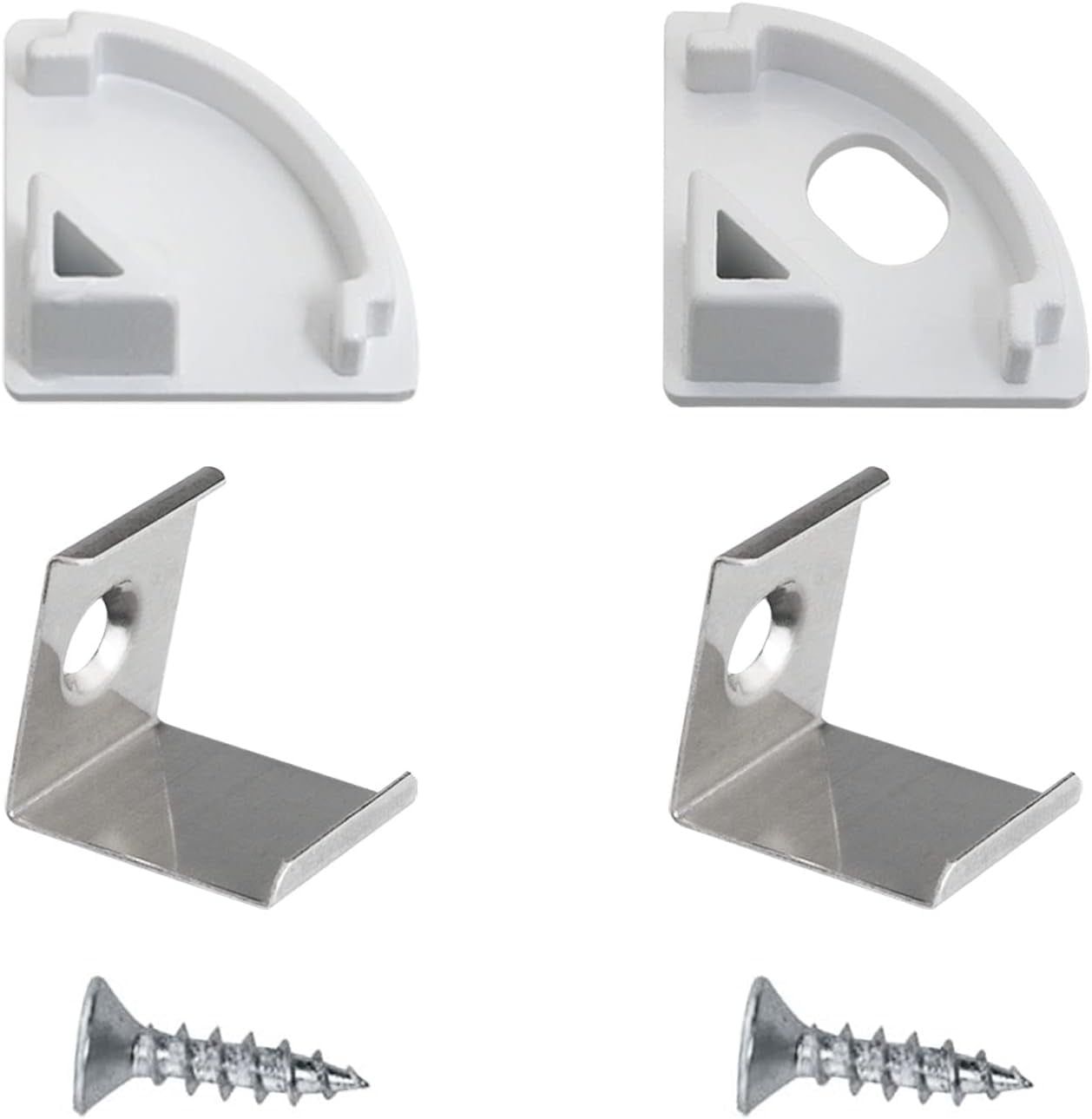 24PCS Led Channel Metal Mounting Clips End Caps Led Channel Diffuser ...