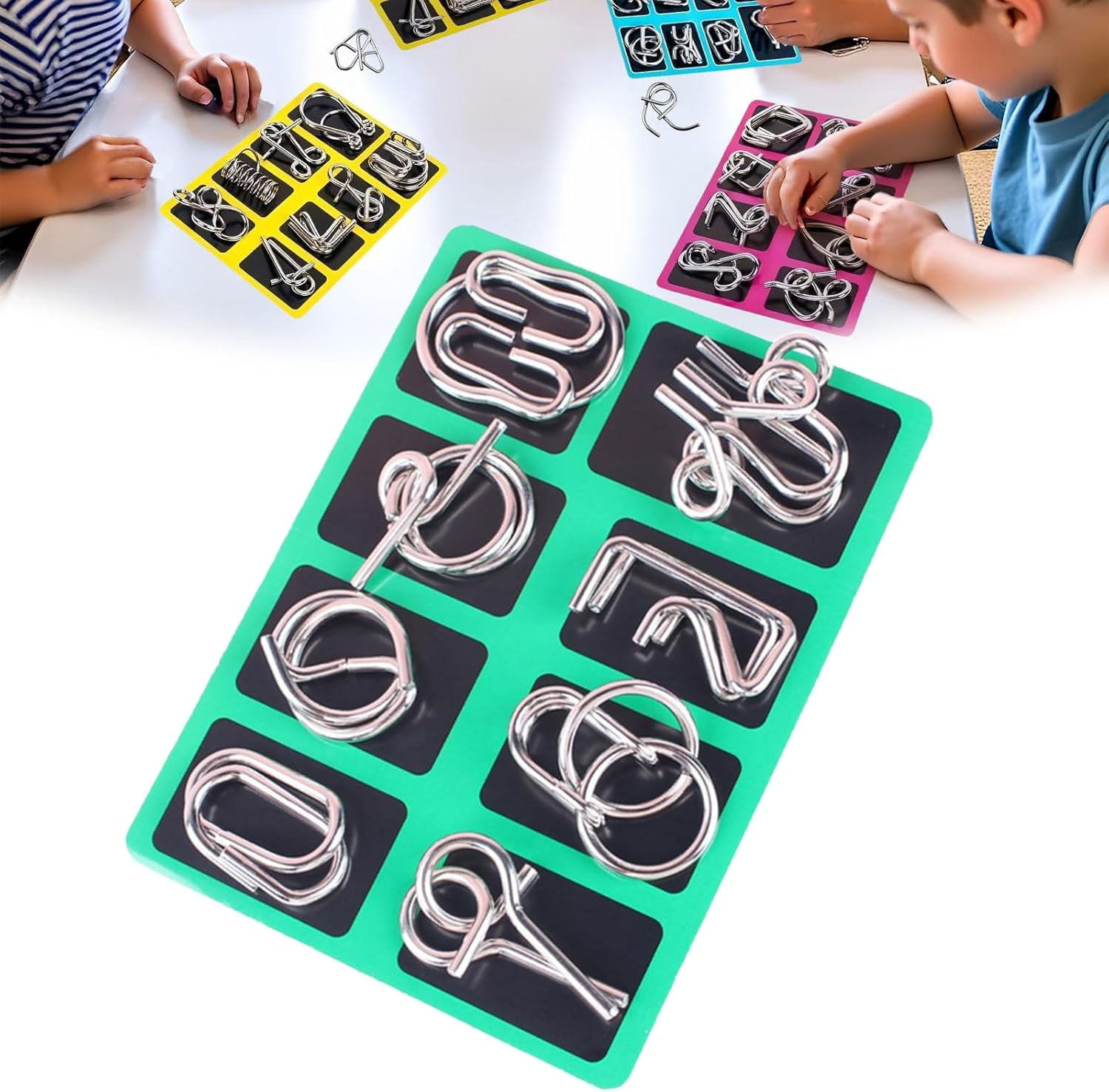 24PCS Metal Montessori Puzzle Solving - 3D Metal Challenge Puzzle Toy ...