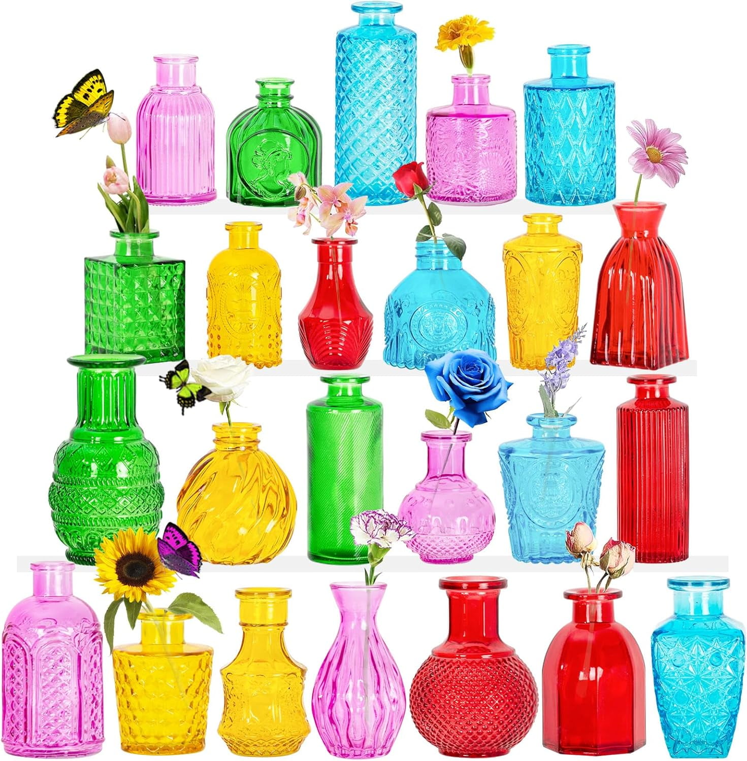 24PCS Mini Bud Vases As Wedding Centerpieces for Tables,Clear Bud Vases ...