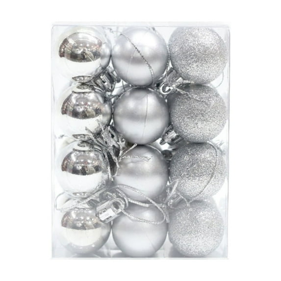 24PCS Mini Christmas Ball Ornaments, Xmas Tree Decorations with Hanging ...