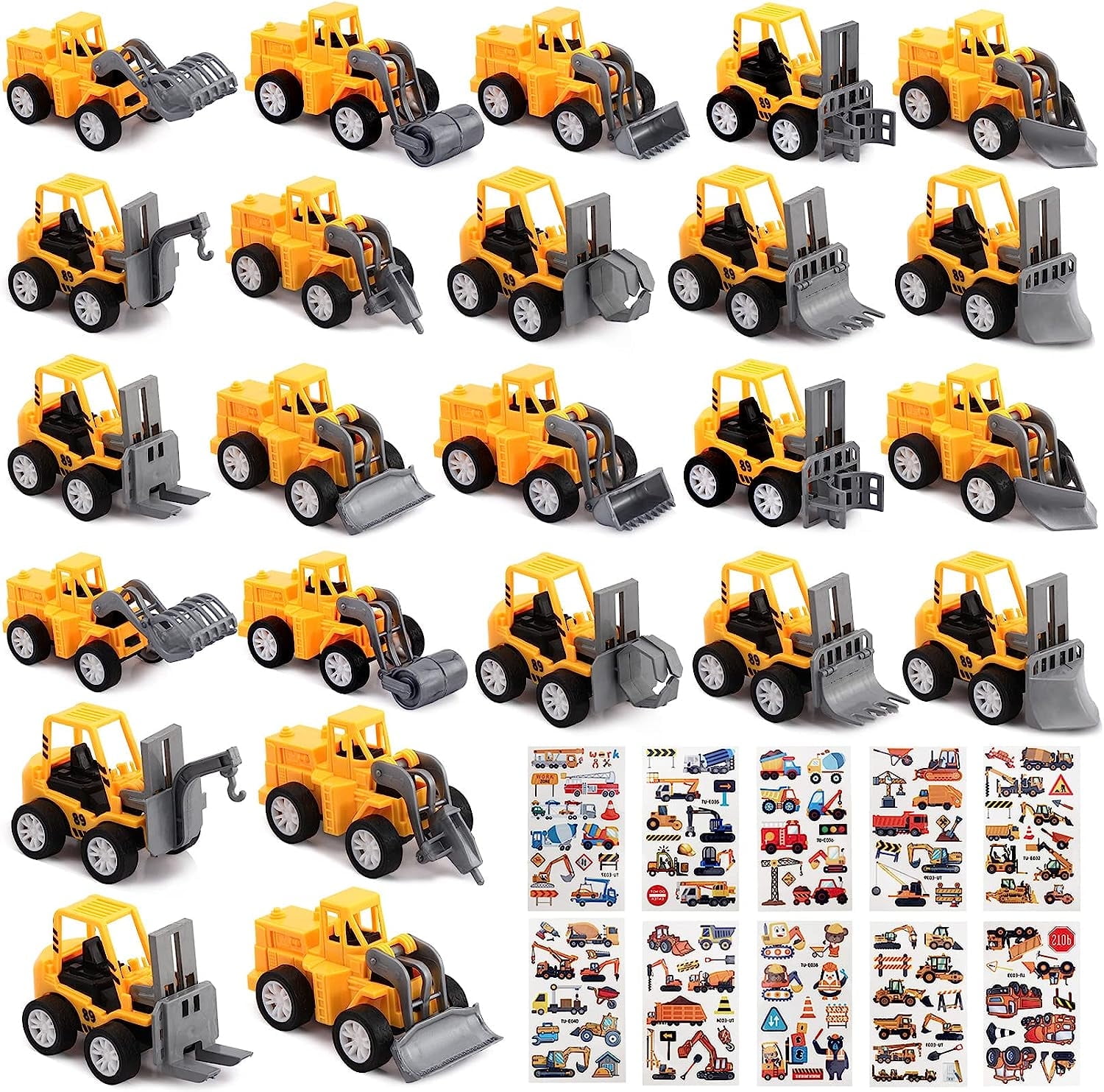 24PCS Mini Construction Trucks, Construction Vehicles Trucks, Small ...