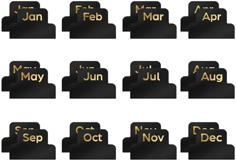 24PCS Month Index Label Stickers Adhesive Labels Planner Stickers ...