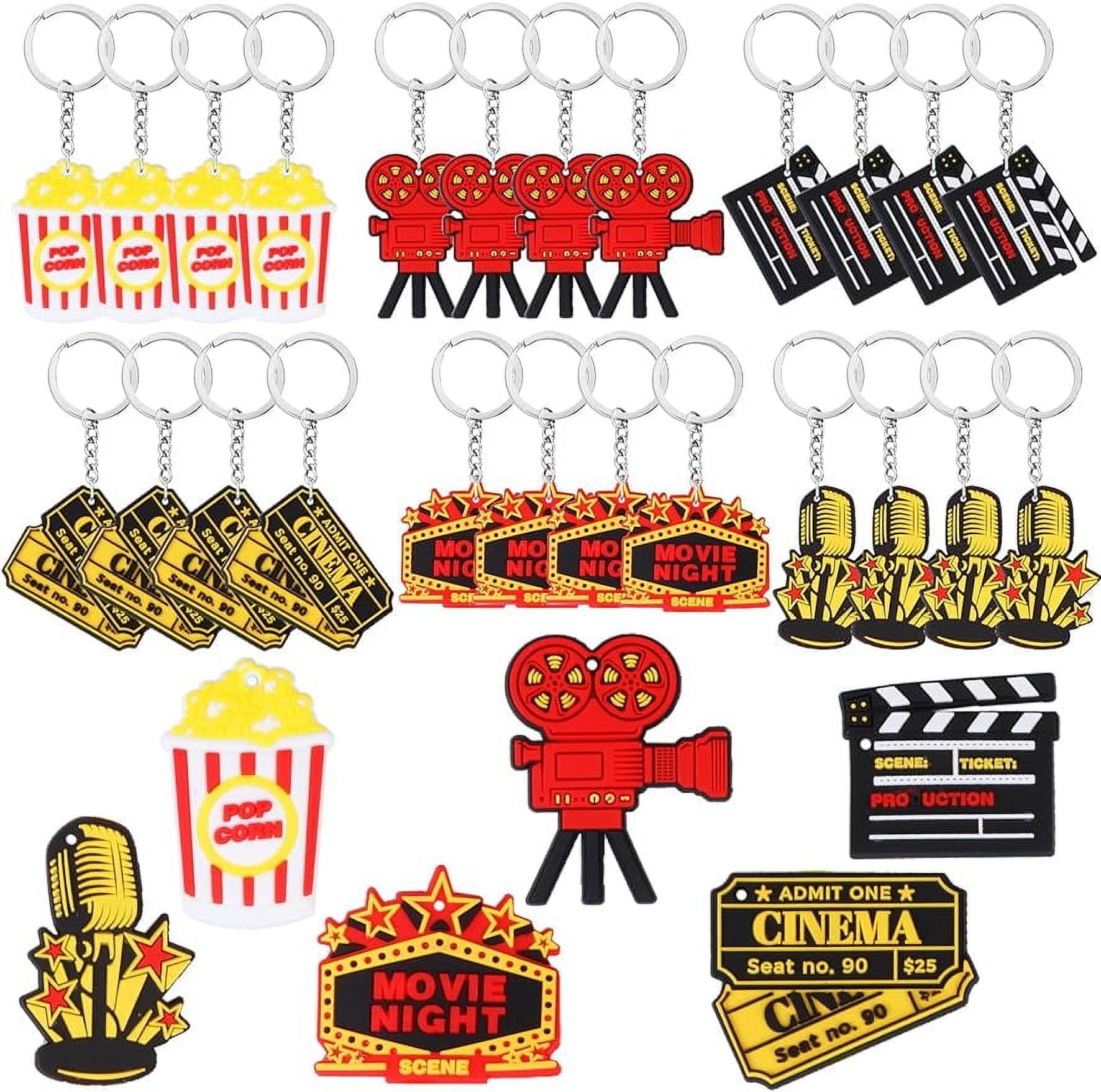 24PCS Movie Night Keychains, Movie Night Party Favors Include Clapboard ...