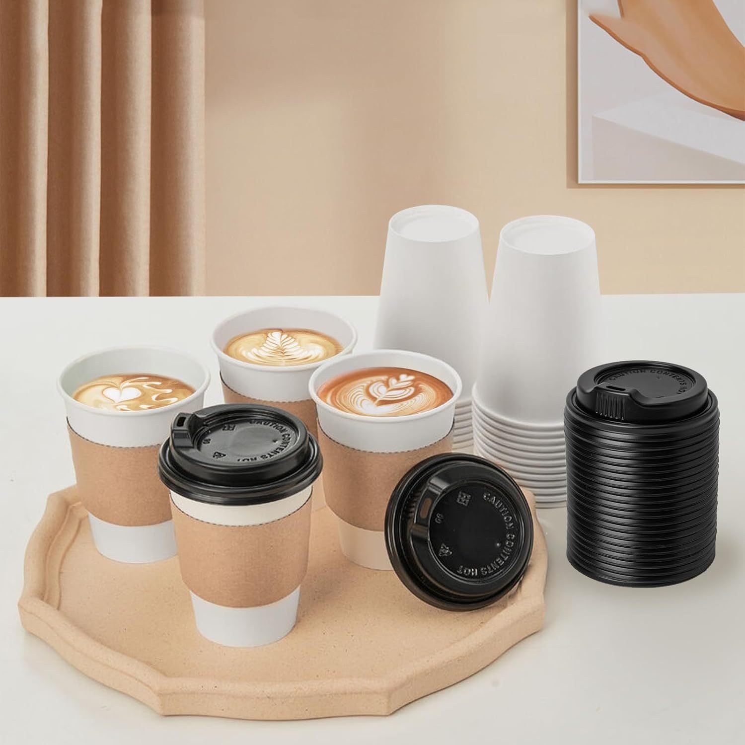 24PCS Multi-Scene Premium Disposable Coffee Cups - Hot/Cold Ready ...