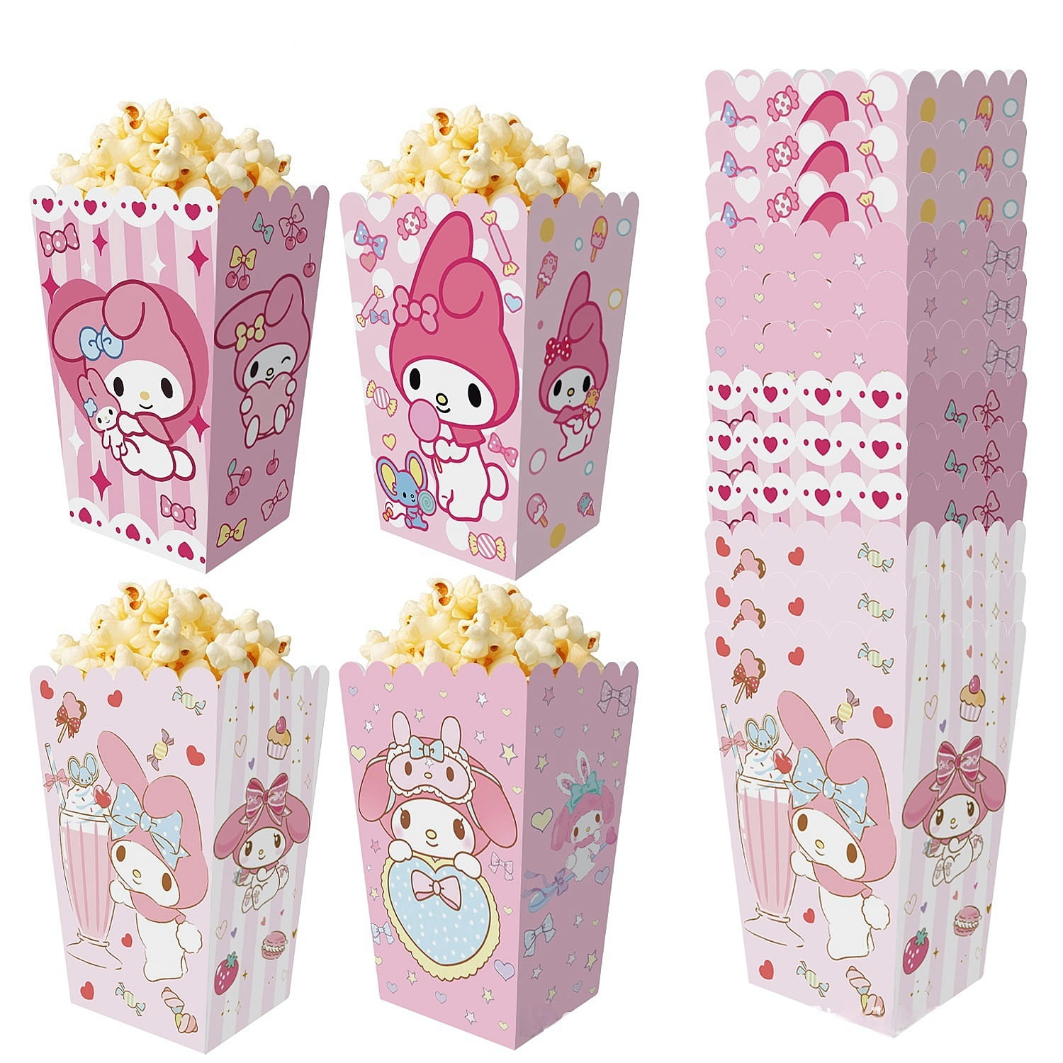 24PCS My Melody Theme Party Popcorn Boxes, Party Supplies,Favor Bags ...