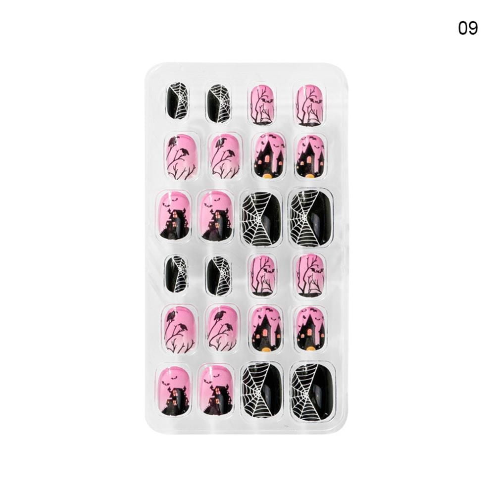 24PCS Nail Tips Stick On Nails Detachable Reusable Fake Nails Press on ...