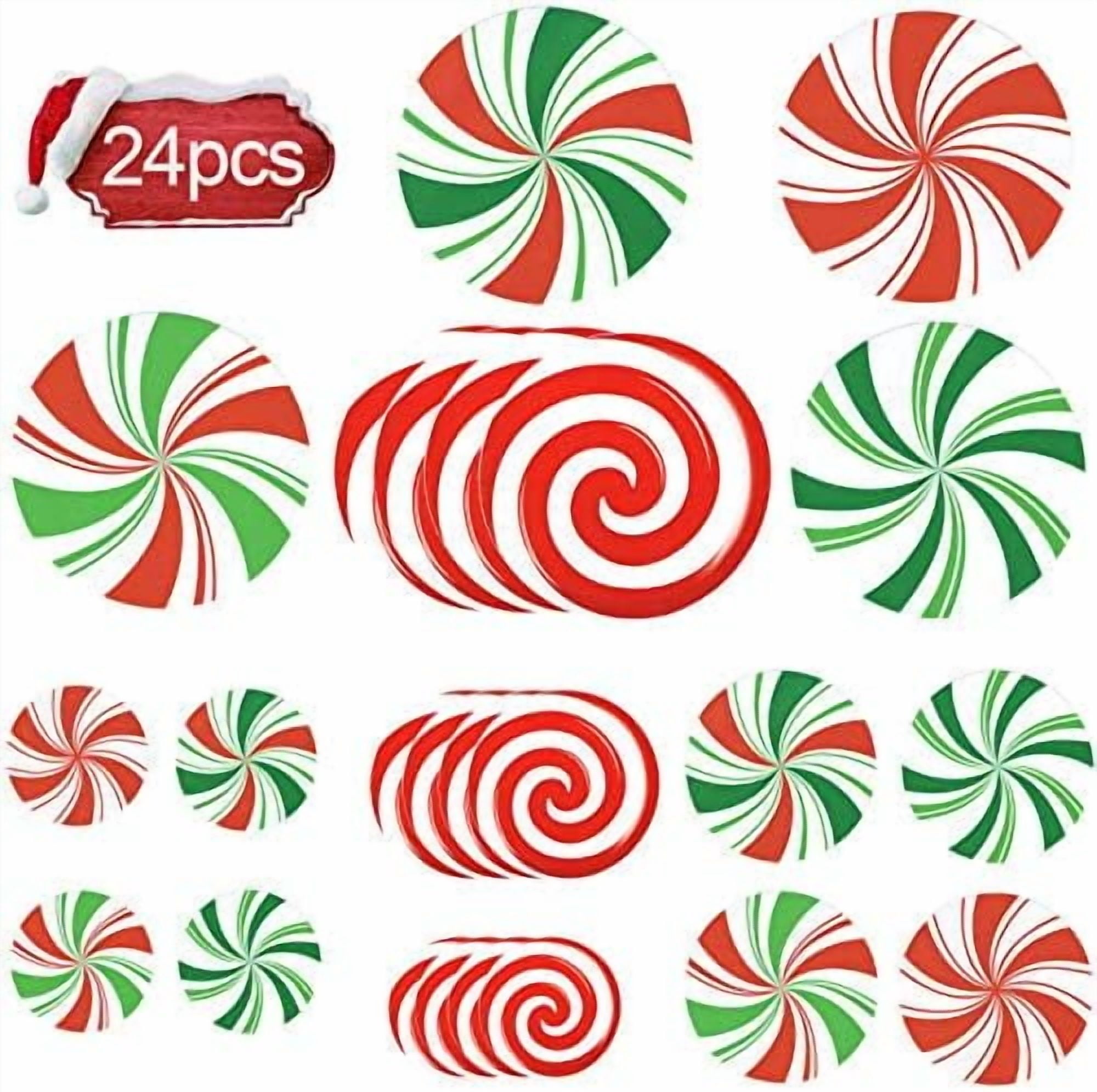 24PCS Peppermint Floor Decals Stickers- Self-Adhesive Design Christmas ...