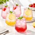 24PCS Pink Disposable Plastic Wine Glasses, 14 Oz for and Parties ...