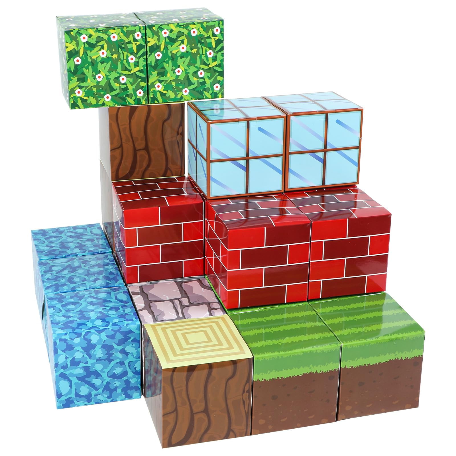 24PCS Pixel Theme Treat Boxes for Game Theme Birthday Decorations Pixel ...