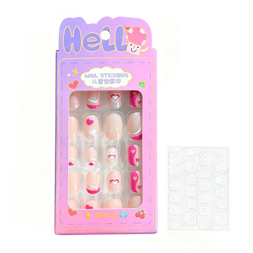24PCS Press On Nails French Tip, French Tip Press on Nails, Short ...