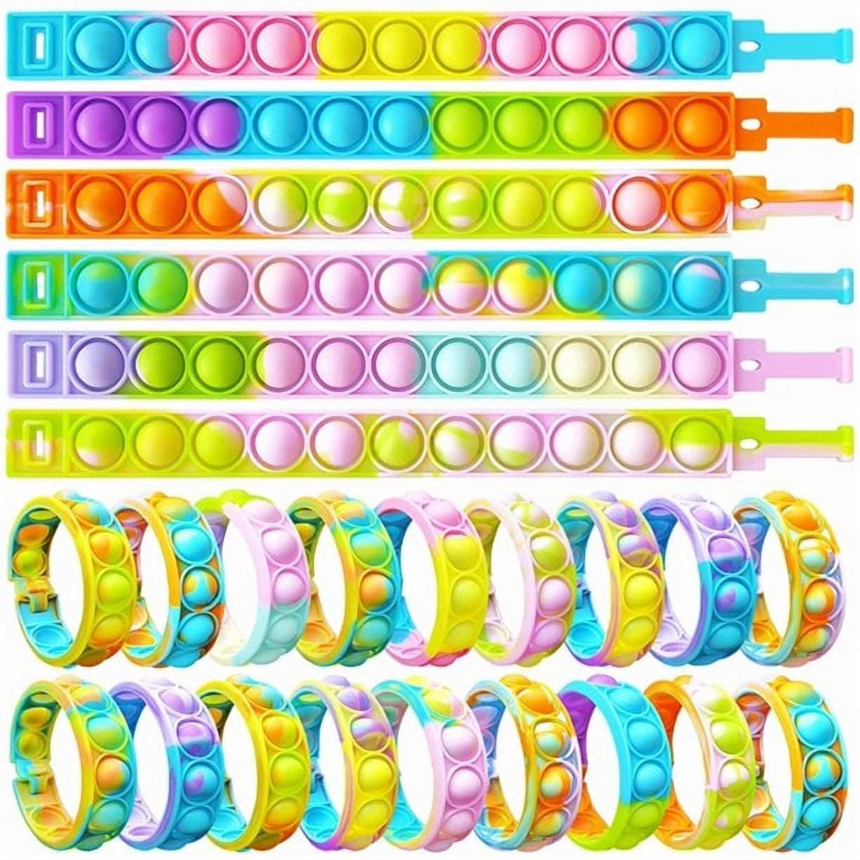 24PCS Push Pop Fidget Toy Fidget Bracelet, Durable and Adjustable ...