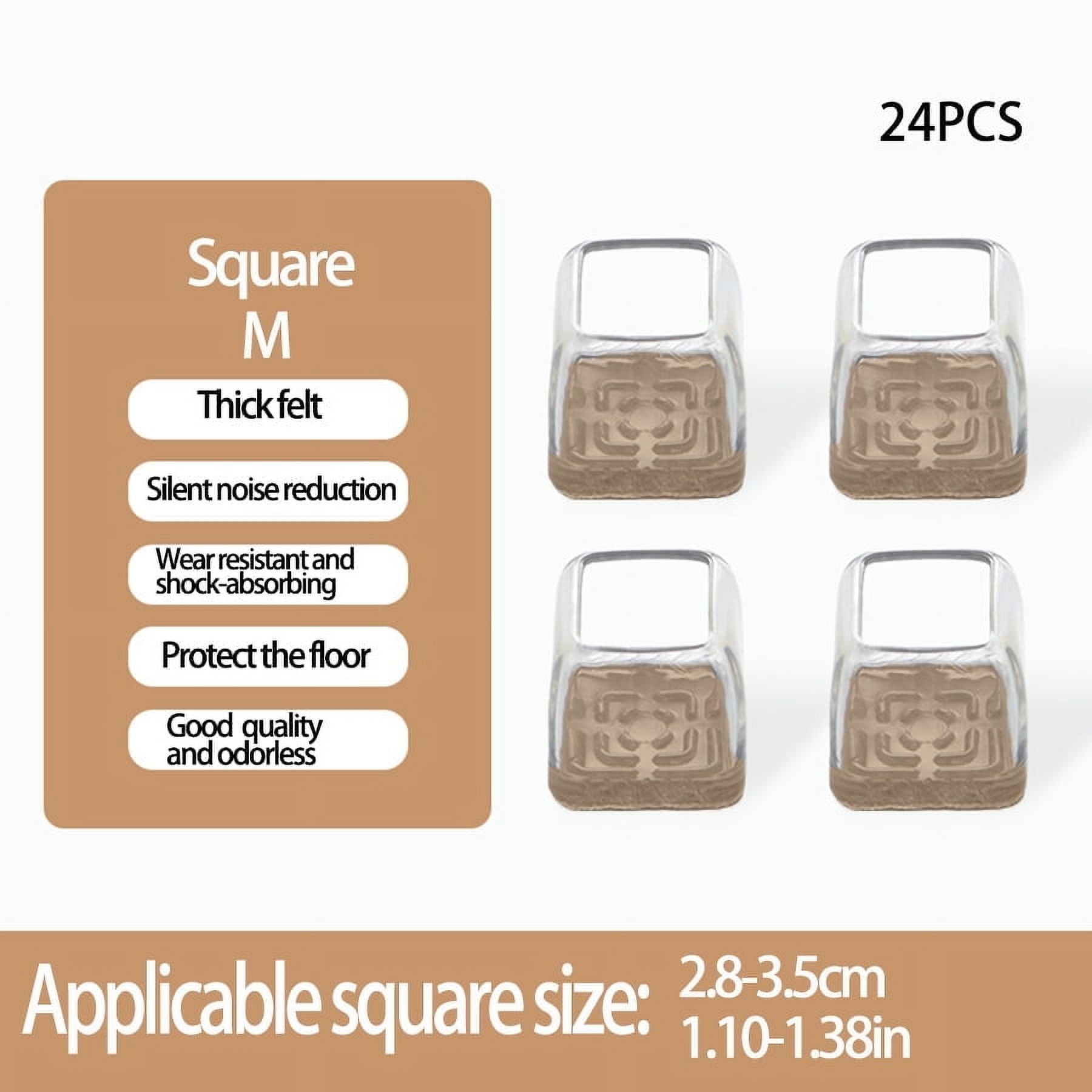 24PCS Rectangular Chair Leg Floor Protectors,Non-Slip Felt Furniture ...