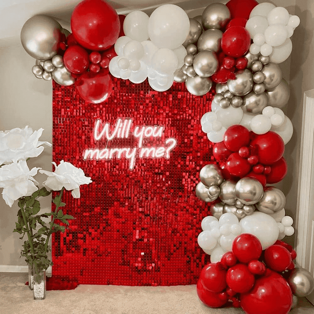 24PCS Red Sequin Shimmer Panels for Party, Wedding, Birthday ...