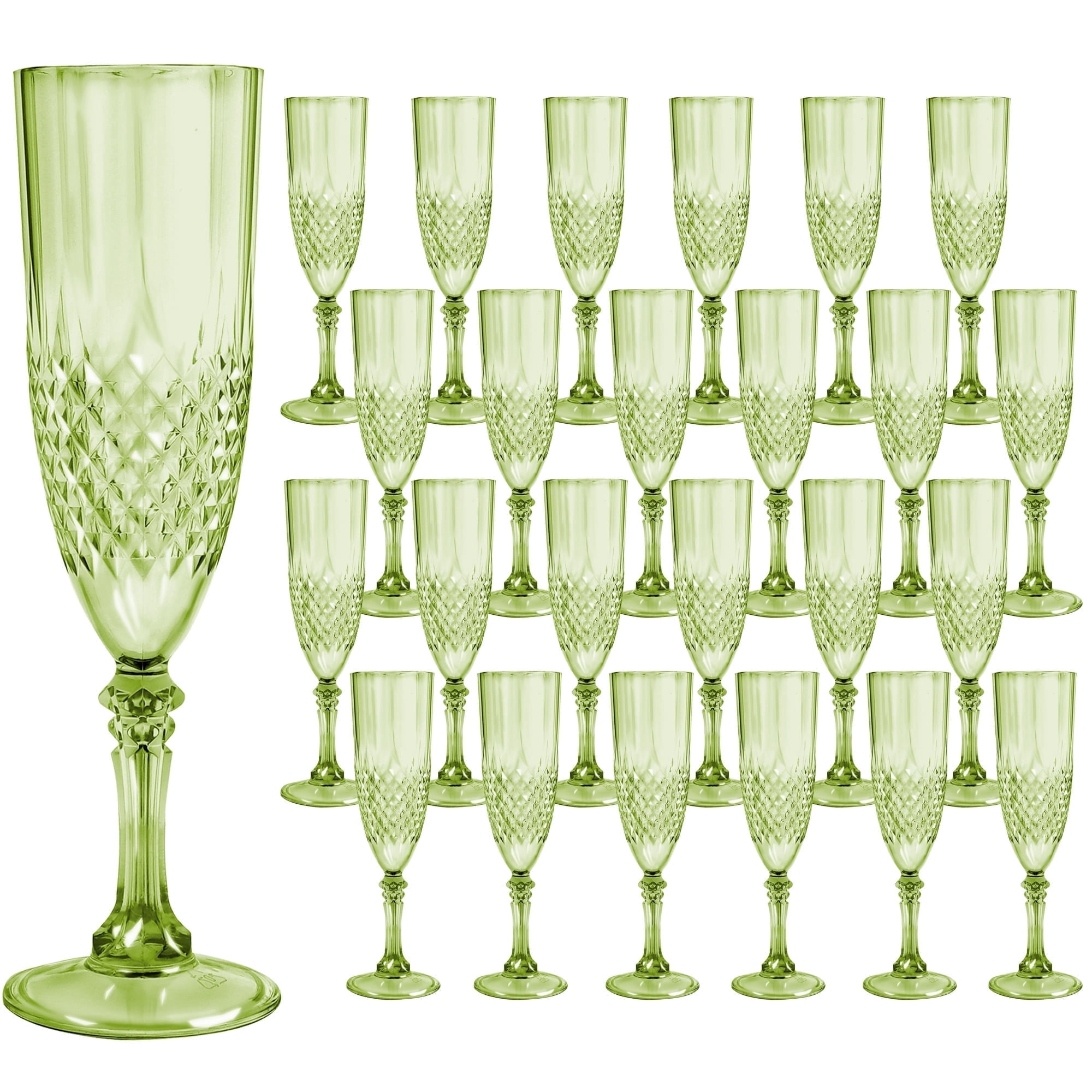 ZHURUININ 7-Ounce Sage Green Unbreakable Wine Glasses (Set of 24 ...
