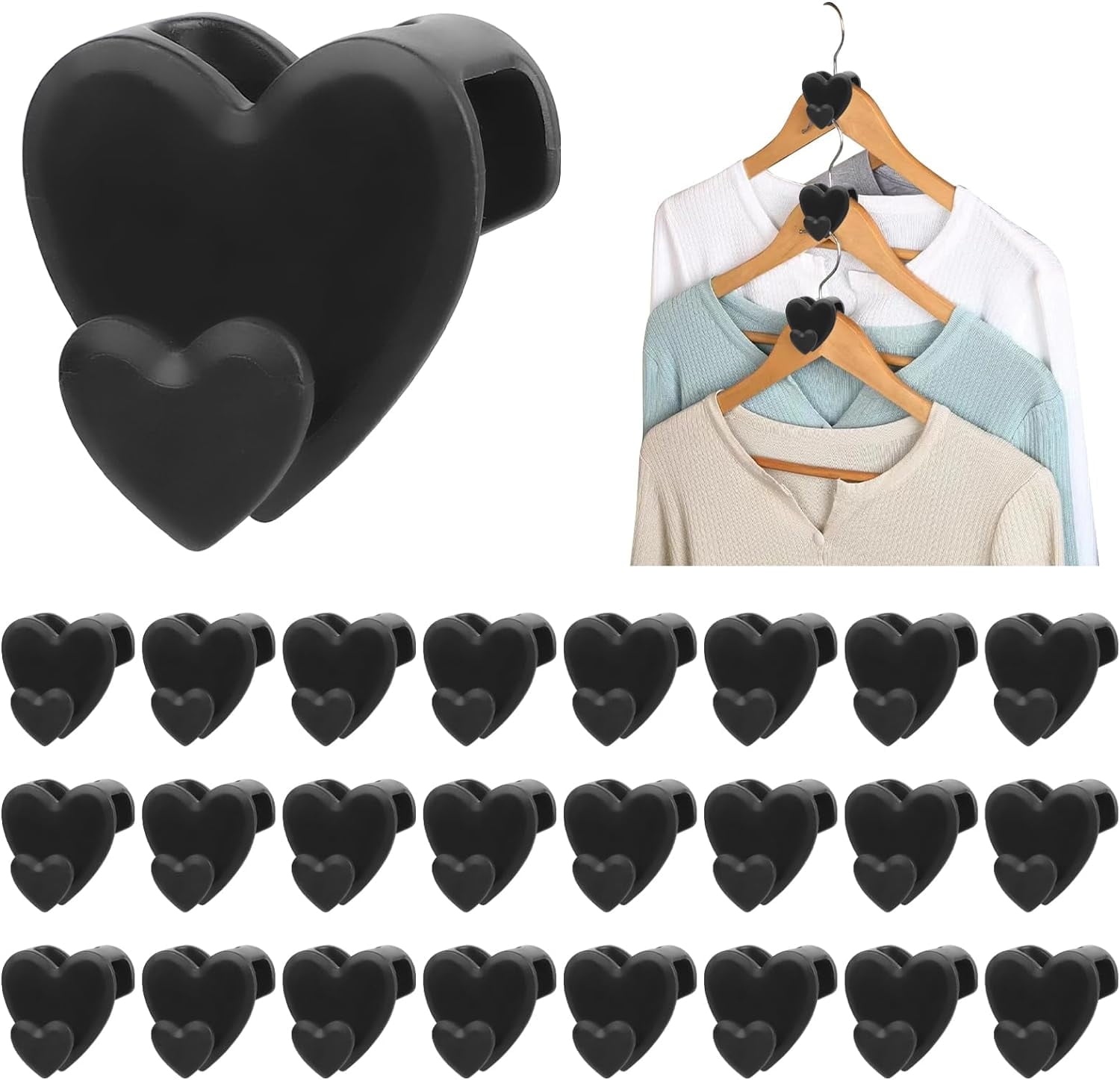 24PCS Space Triangles for Hanging Clothes, Space Saving Hangers Hooks ...