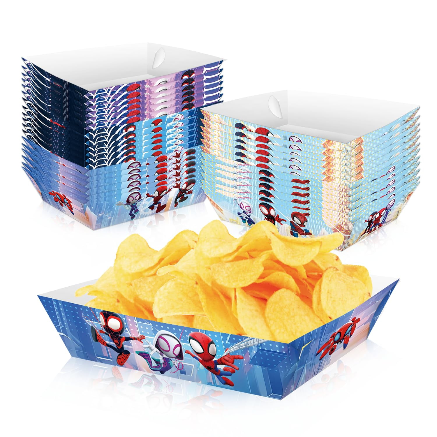 24PCS Spidey Birthday Party Supplies Paper Trays, Paper Tray for Spidey ...