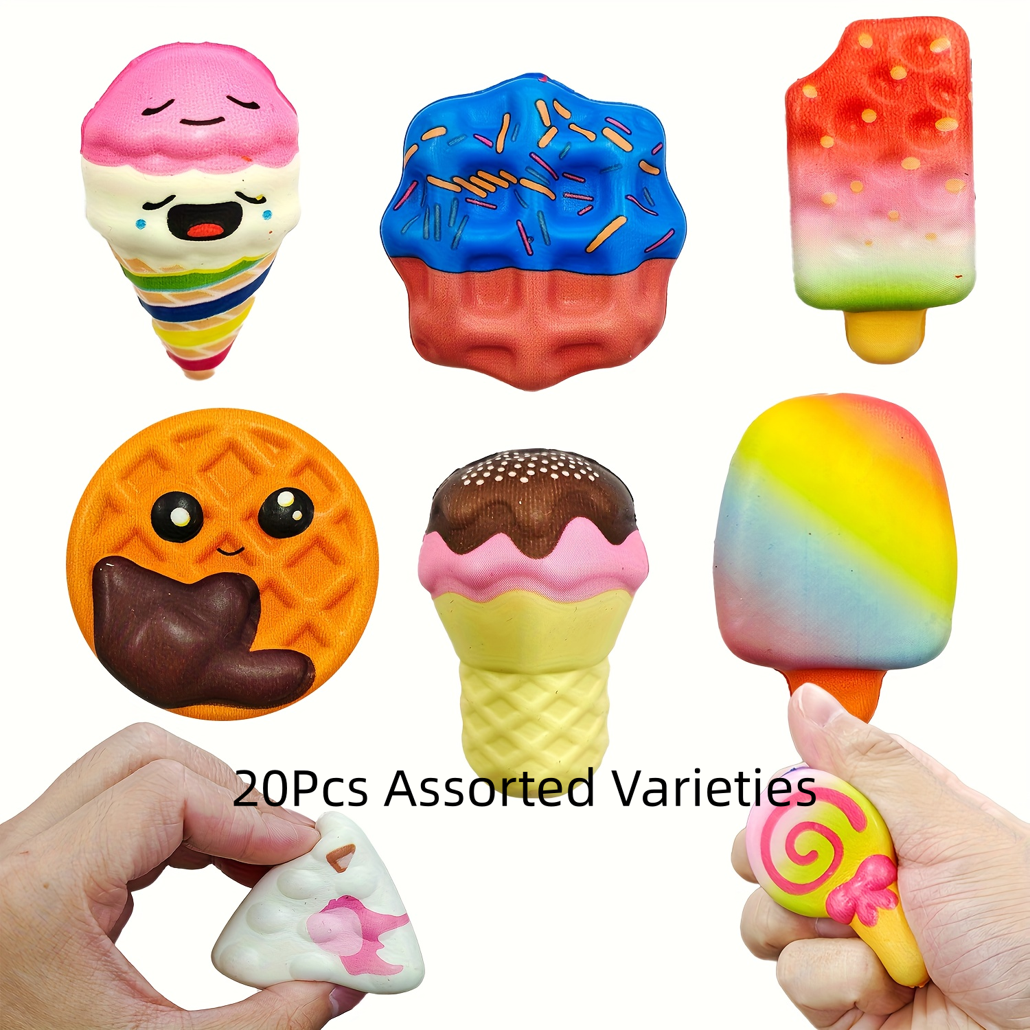 24PCS Squishy Toys, Funny Waffle Squishies for Christmas Party Favors ...
