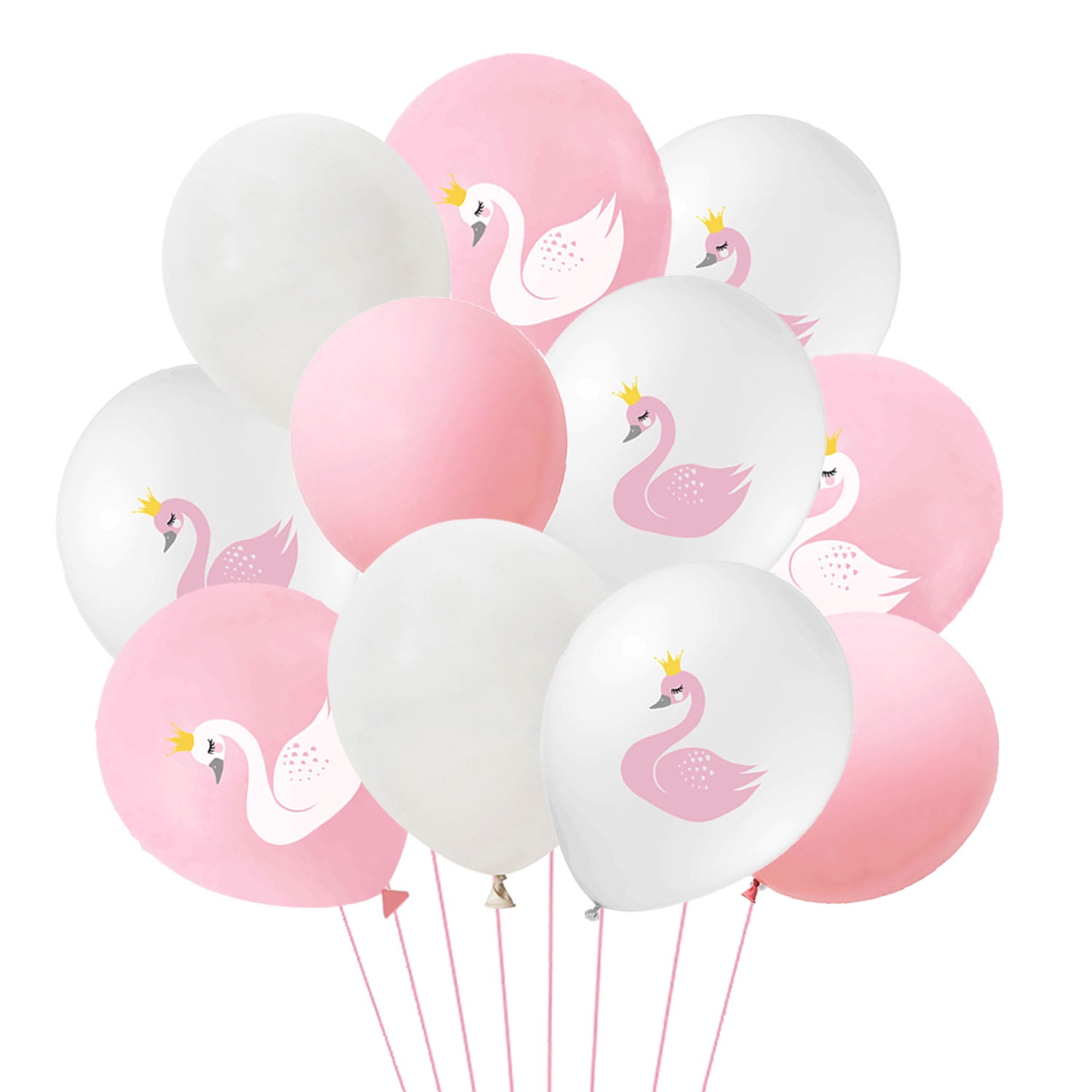 24PCS Swan Princess Party Decorations, Pink Swan Themed Party Supplies ...