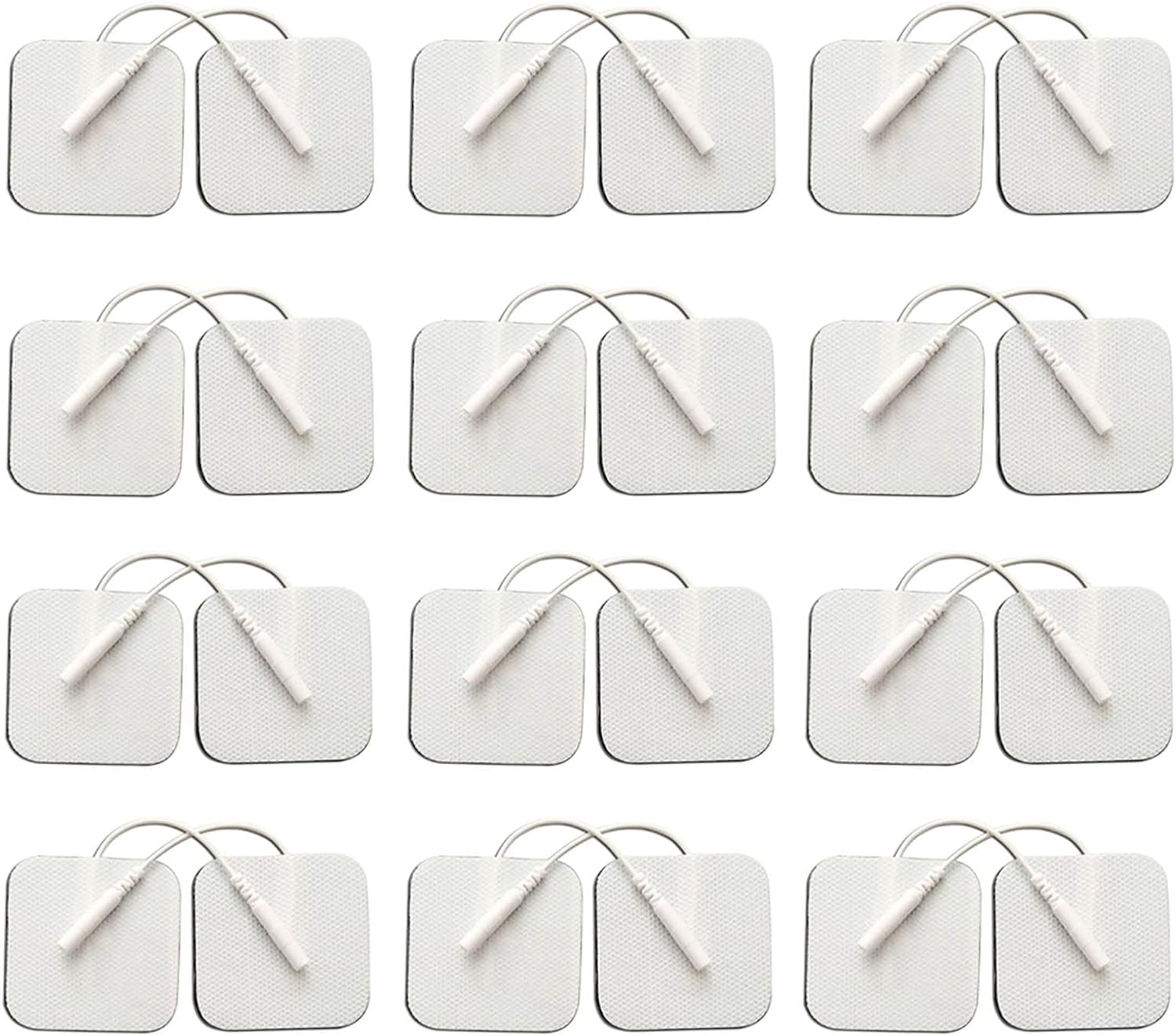 24PCS TENS Unit Replacement Pads 2X2, Latex Free Electrodes Compatible with TENS Machine Use 2mm ...