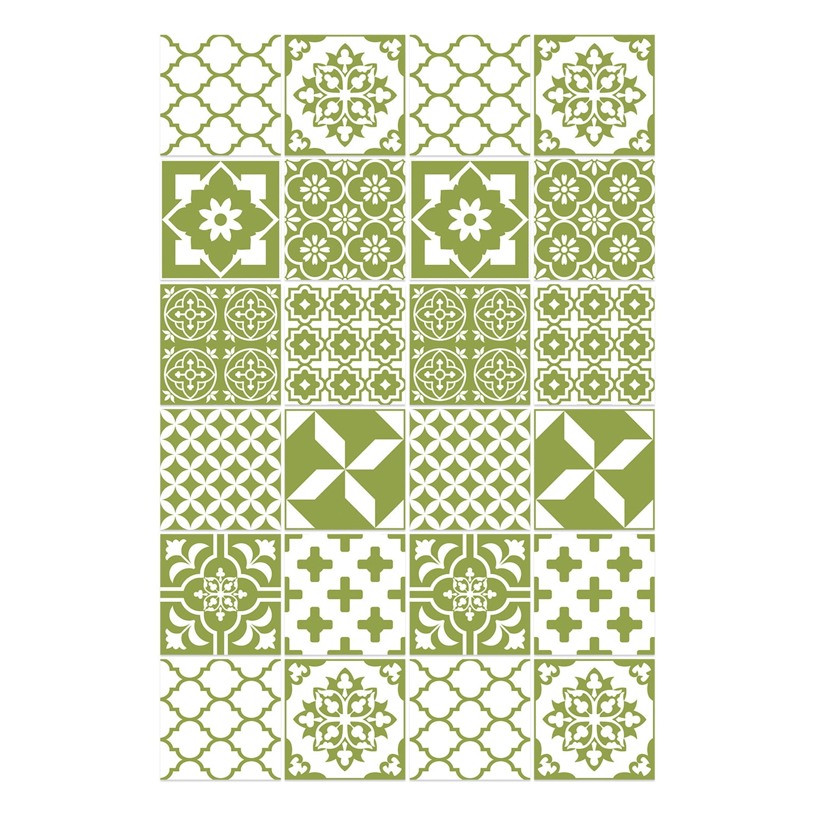 24PCS Traditional Tile Stickers Stick Backsplash Tiles Self-Adhesive ...