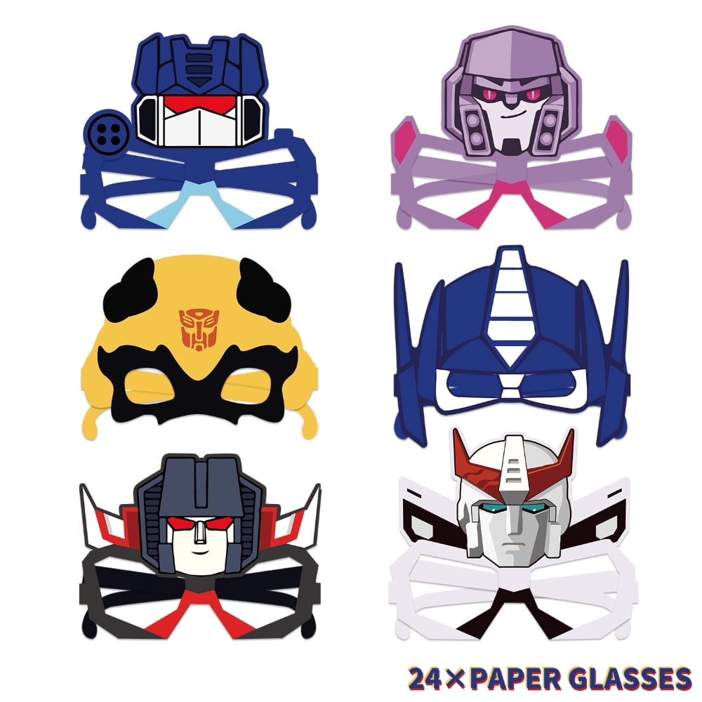 24PCS Transformers Paper Party Glasses Birthday Party Decoration ...