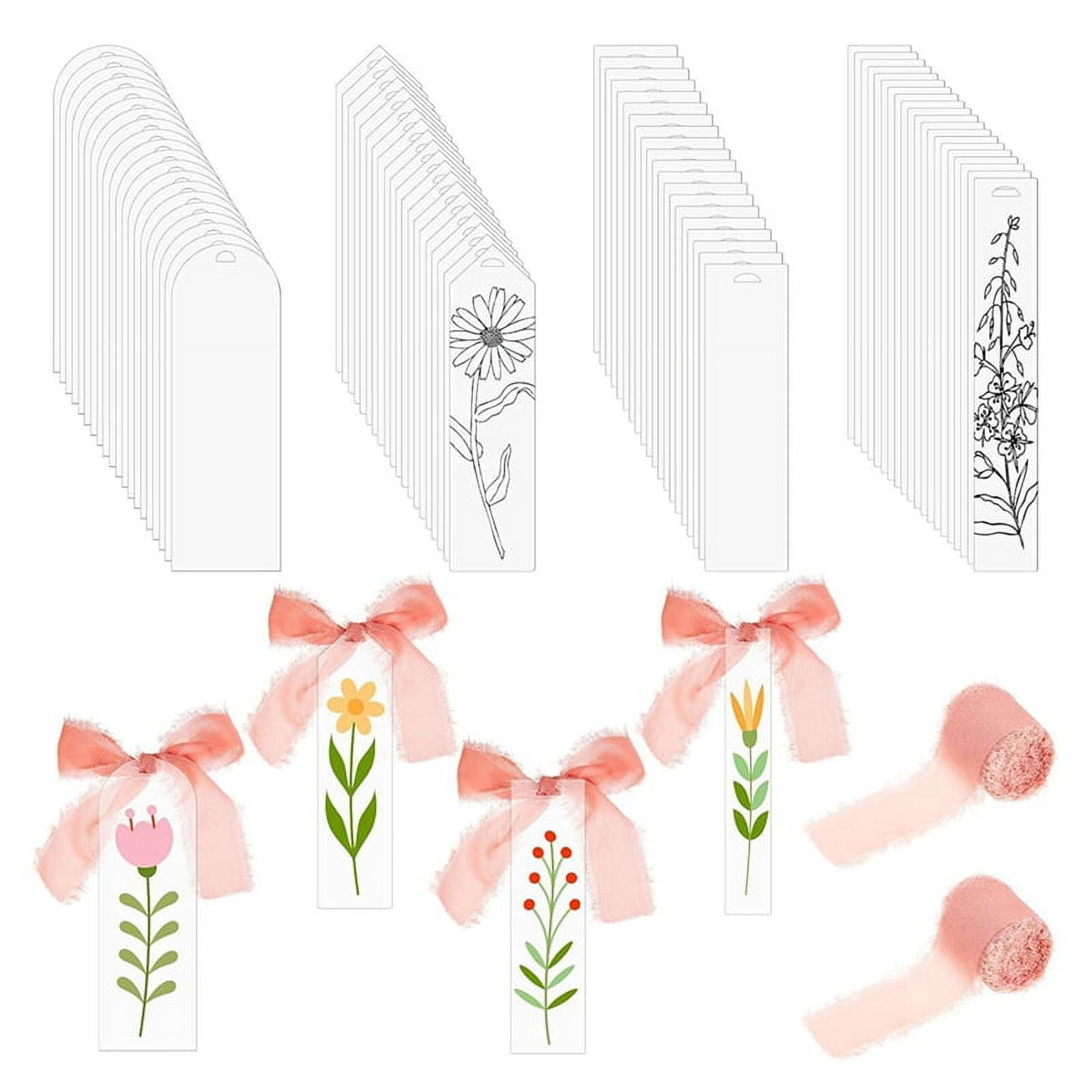 24PCS Transparent Acrylic Bookmark Blanks Clear Acrylic Bookmarks ...