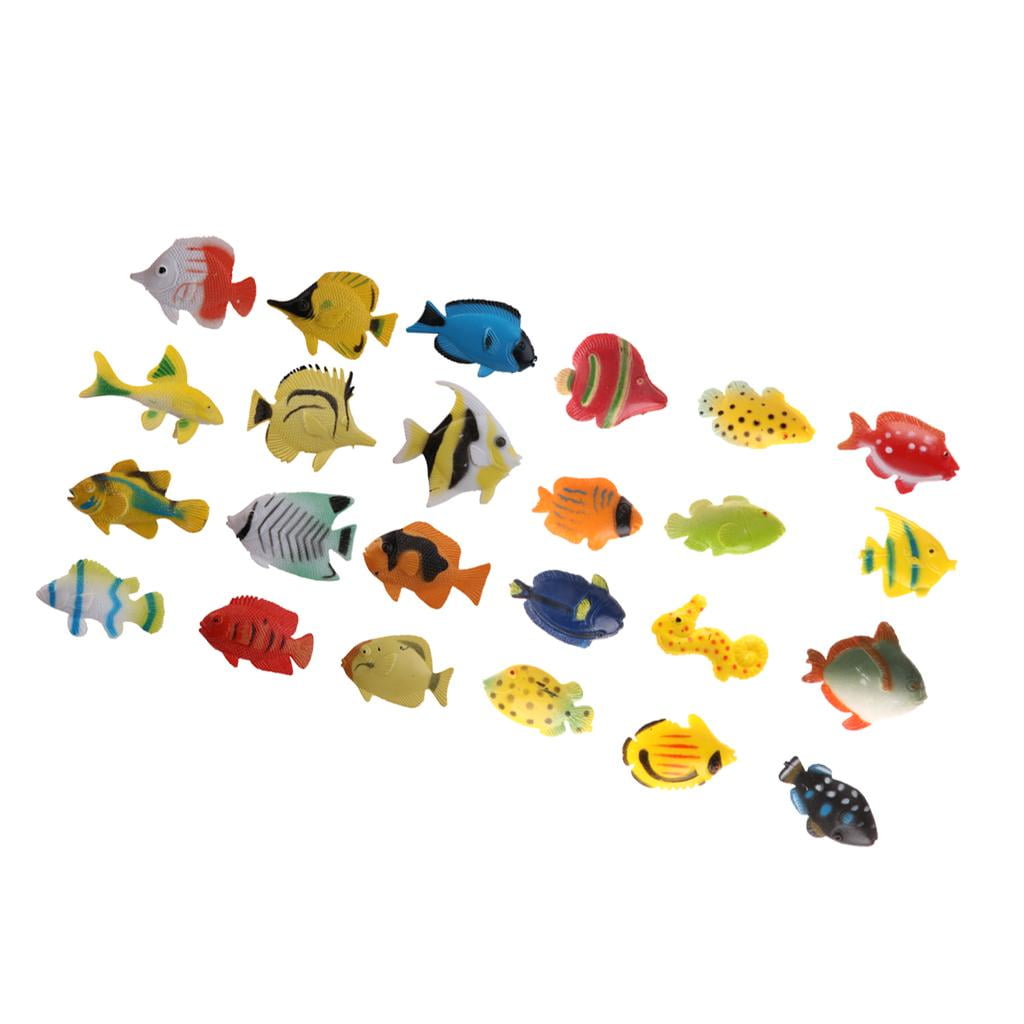 24PCS Tropical Fish Toys, Sea Creatures Figurines Set, Educational ...