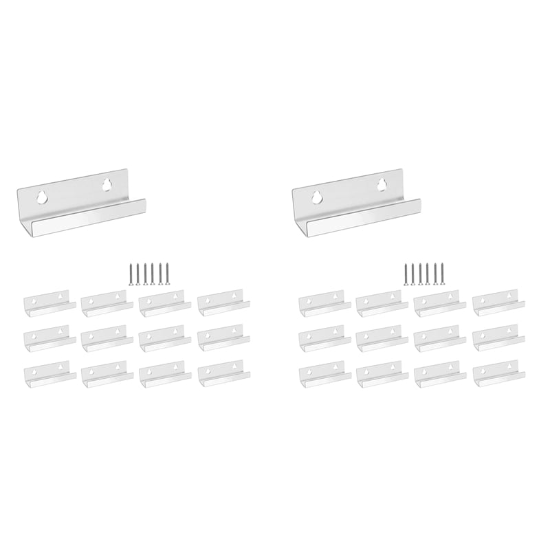 24PCS Vinyl Record Shelf Wall Mount 4 Inch Clear Acrylic Album Record ...