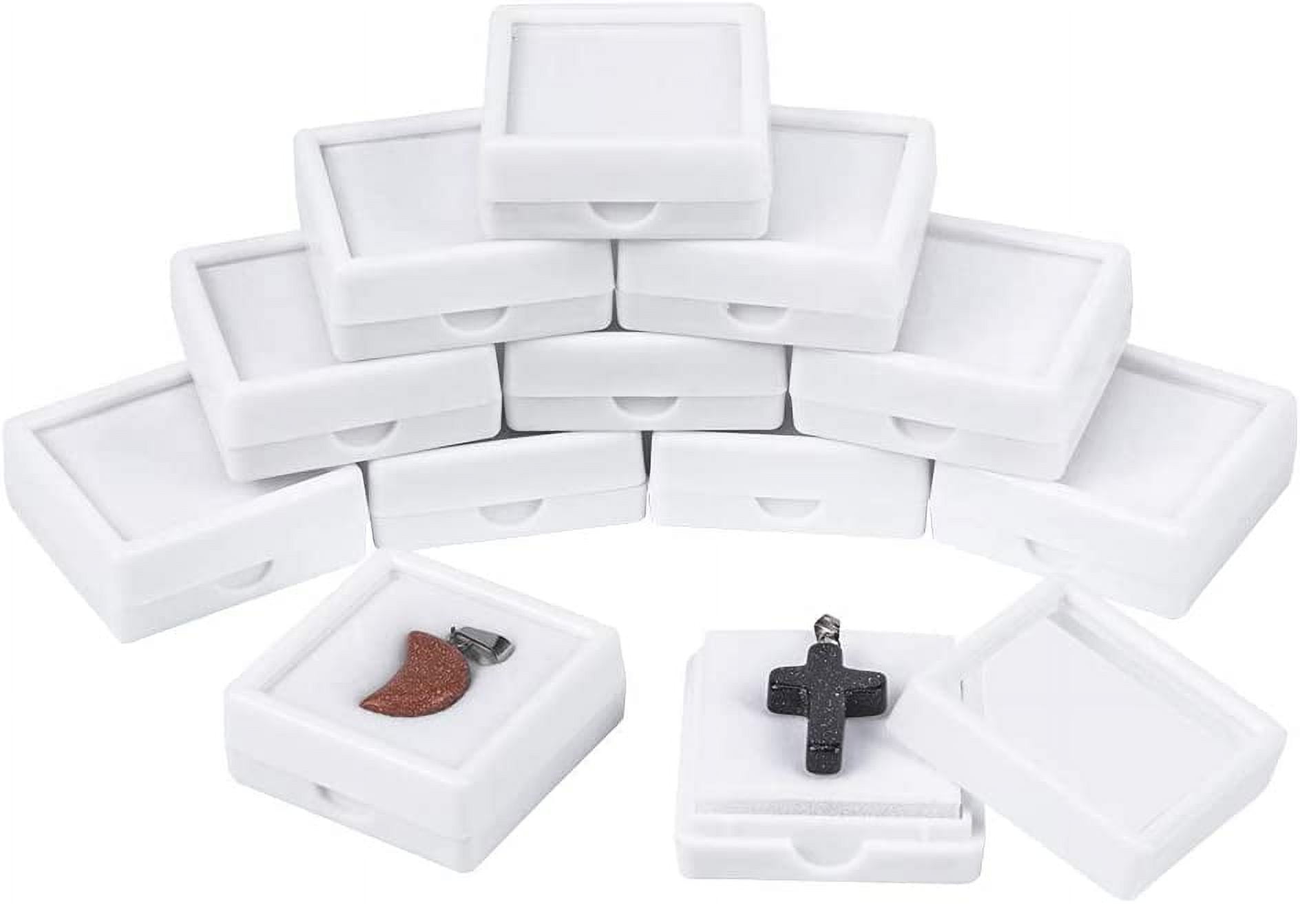 24PCS White Gemstone Display Box Jewelry Box Container 1.57x0.6" with ...