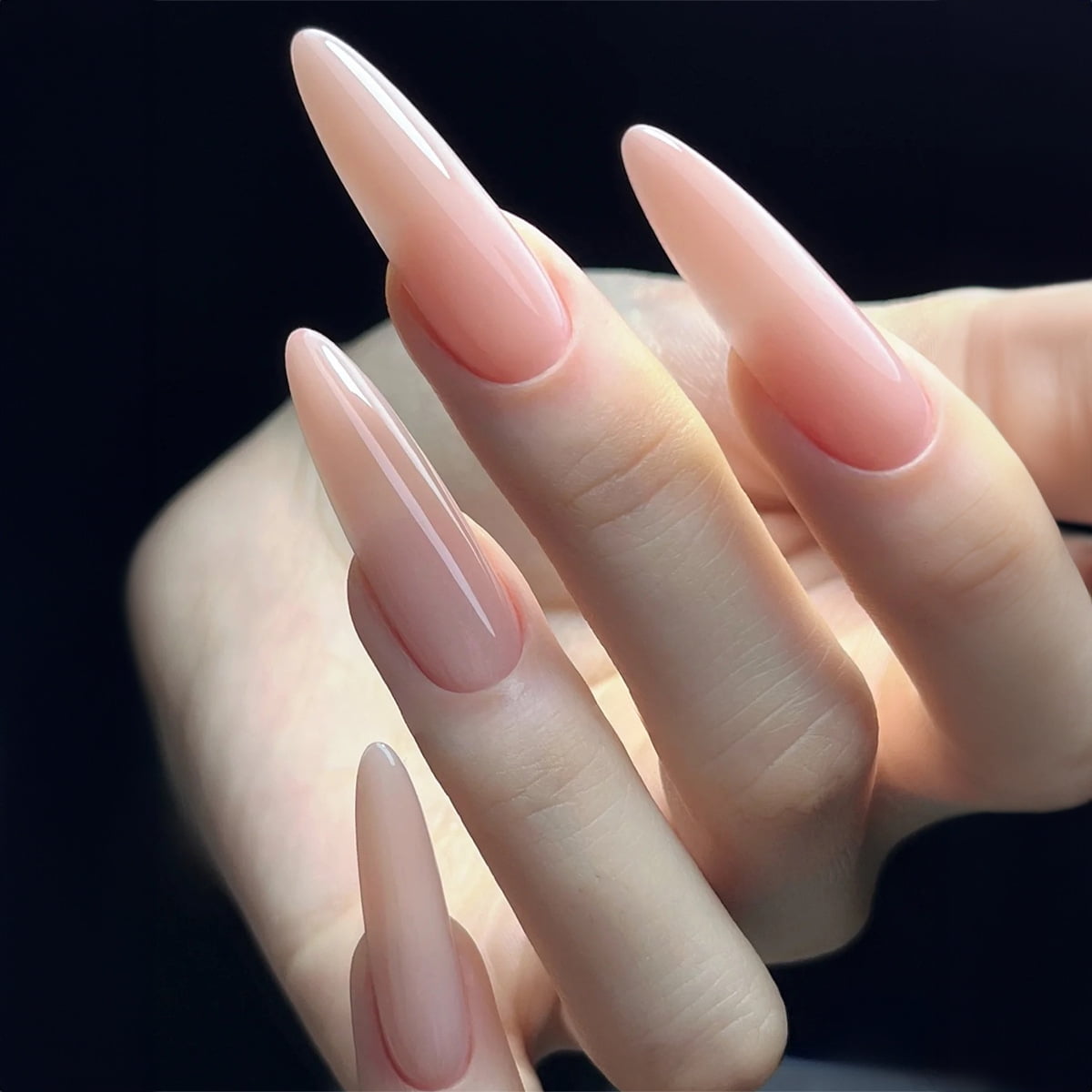 24PCS stiletto false nail tips Mid-length Gradients press on nails ...