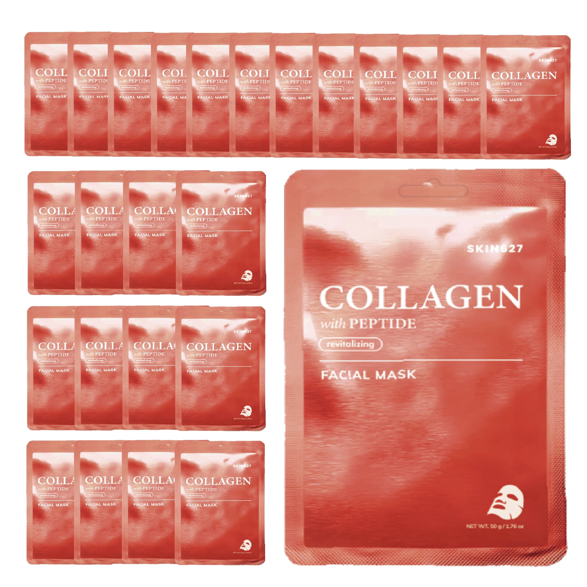 24PK SKIN627 Collagen with Peptide Face Masks Skincare, Facial Mask ...