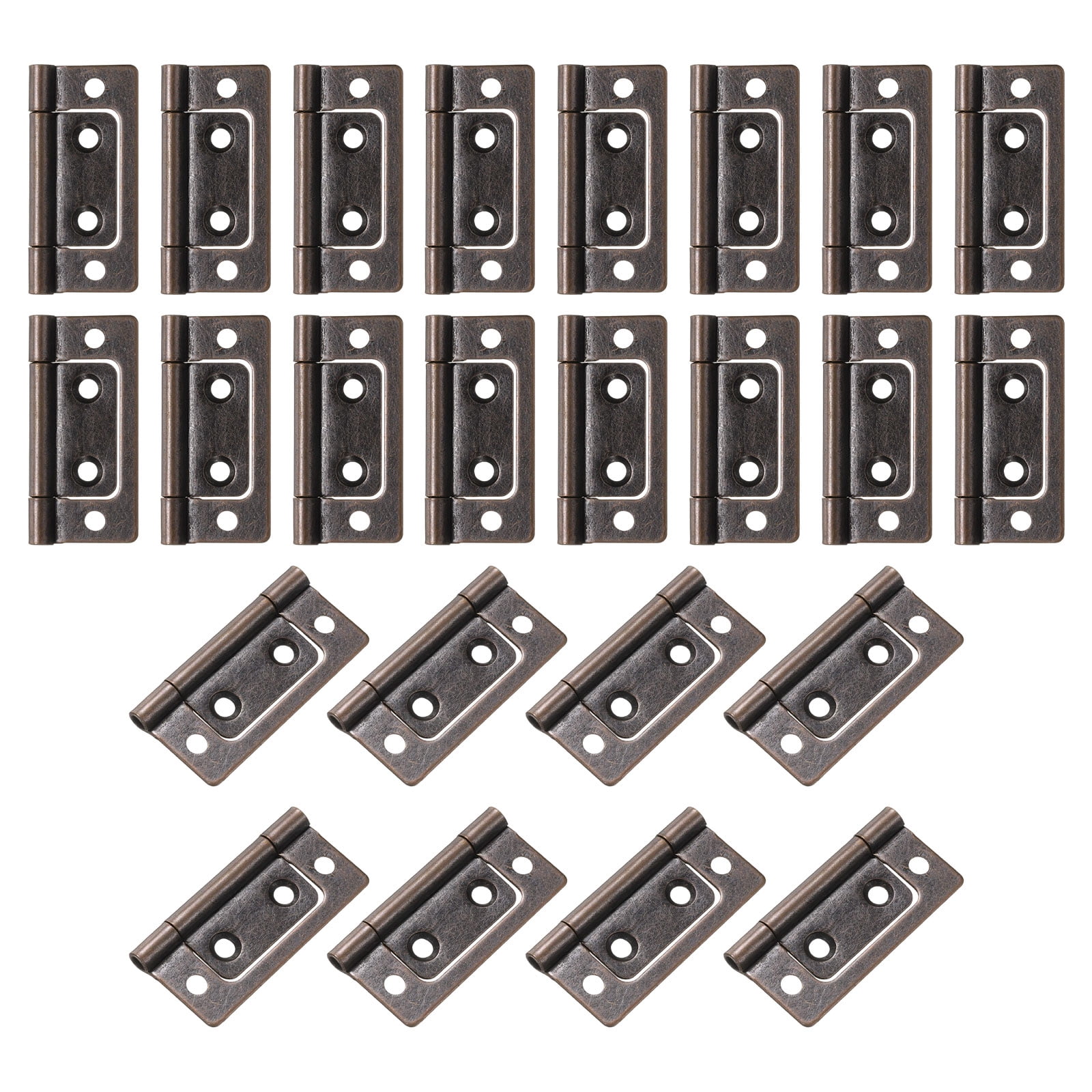 24Pack 2x1 Inch Door Hinges Non-Mortise No-Noise Plating, Copper Red ...