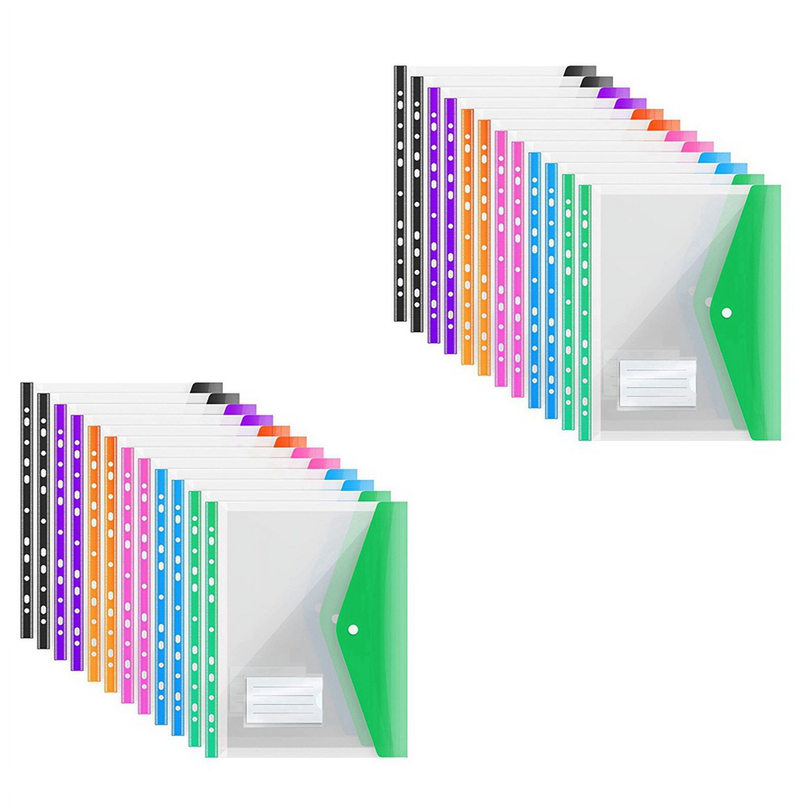 24Pack A4 Plastic File Folder,Expandable A4 Expandable Punched Pockets ...