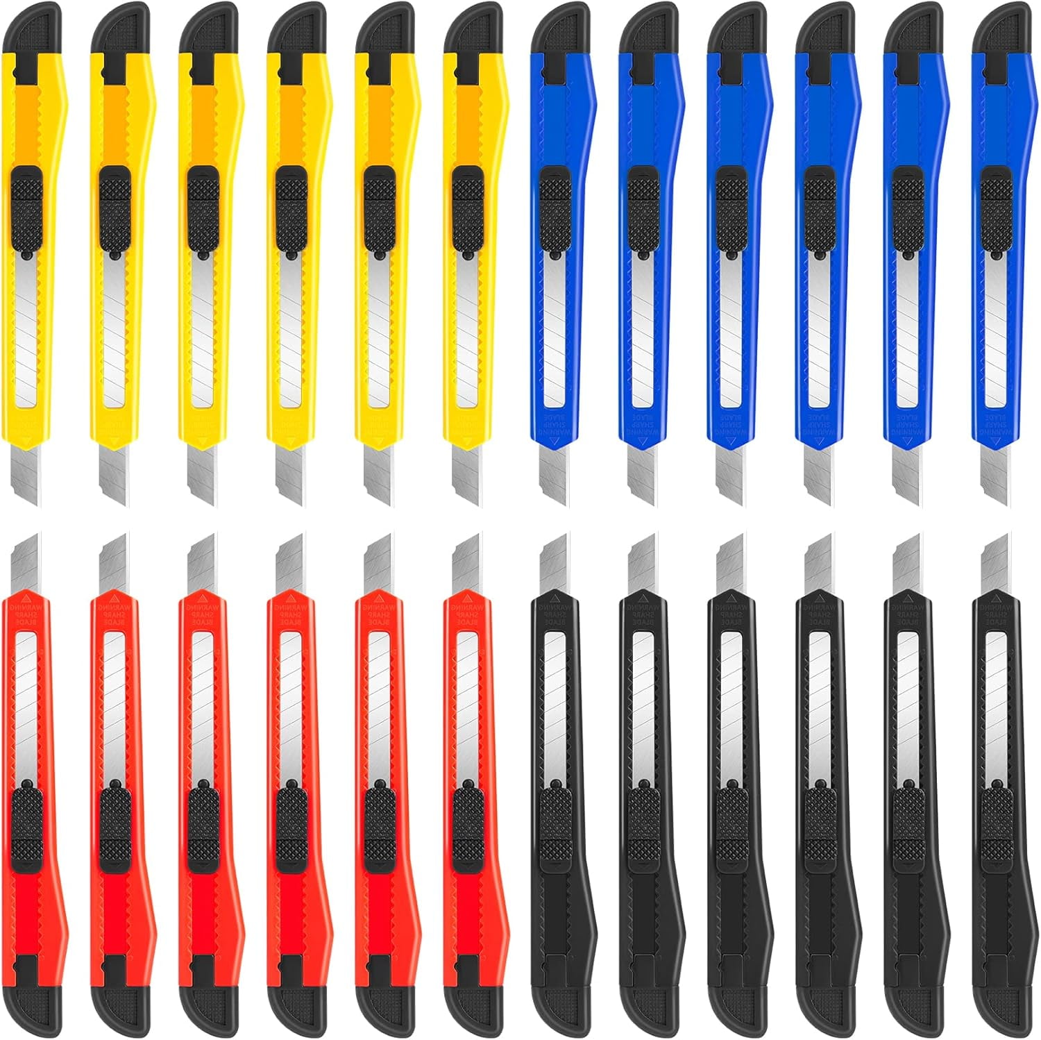 24Pack Box Cutters (9MM Wide Blade Cutter) Utility Knife Box Cutter ...