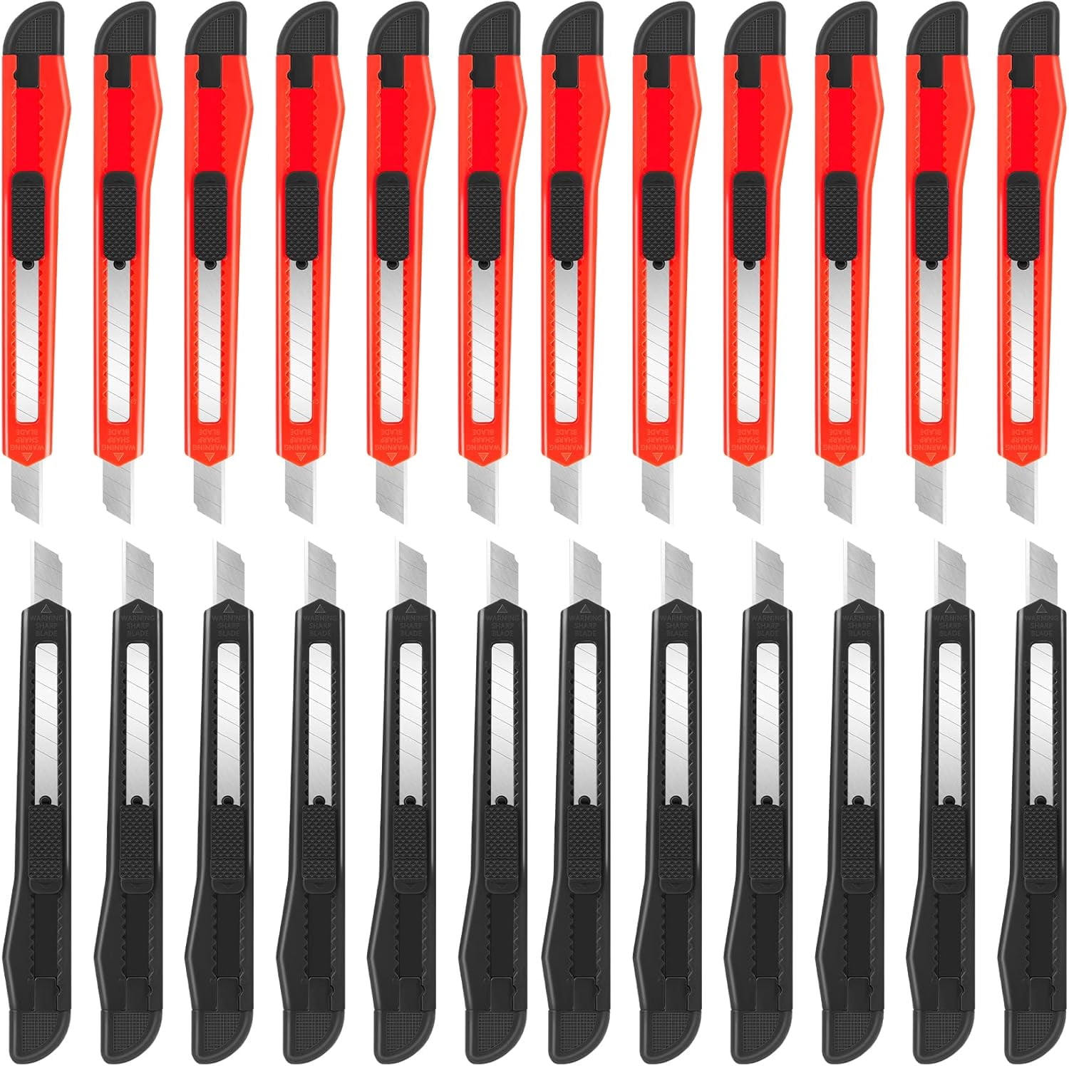 24Pack Box Cutters (9MM Wide Blade Cutter) Utility Knife Box Cutter ...