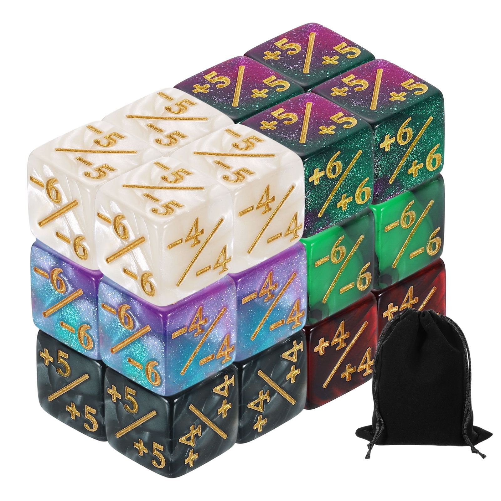 24Pack Magic Dice Counters, Acrylic D6 Life Counter Token Dice Set, 6 ...