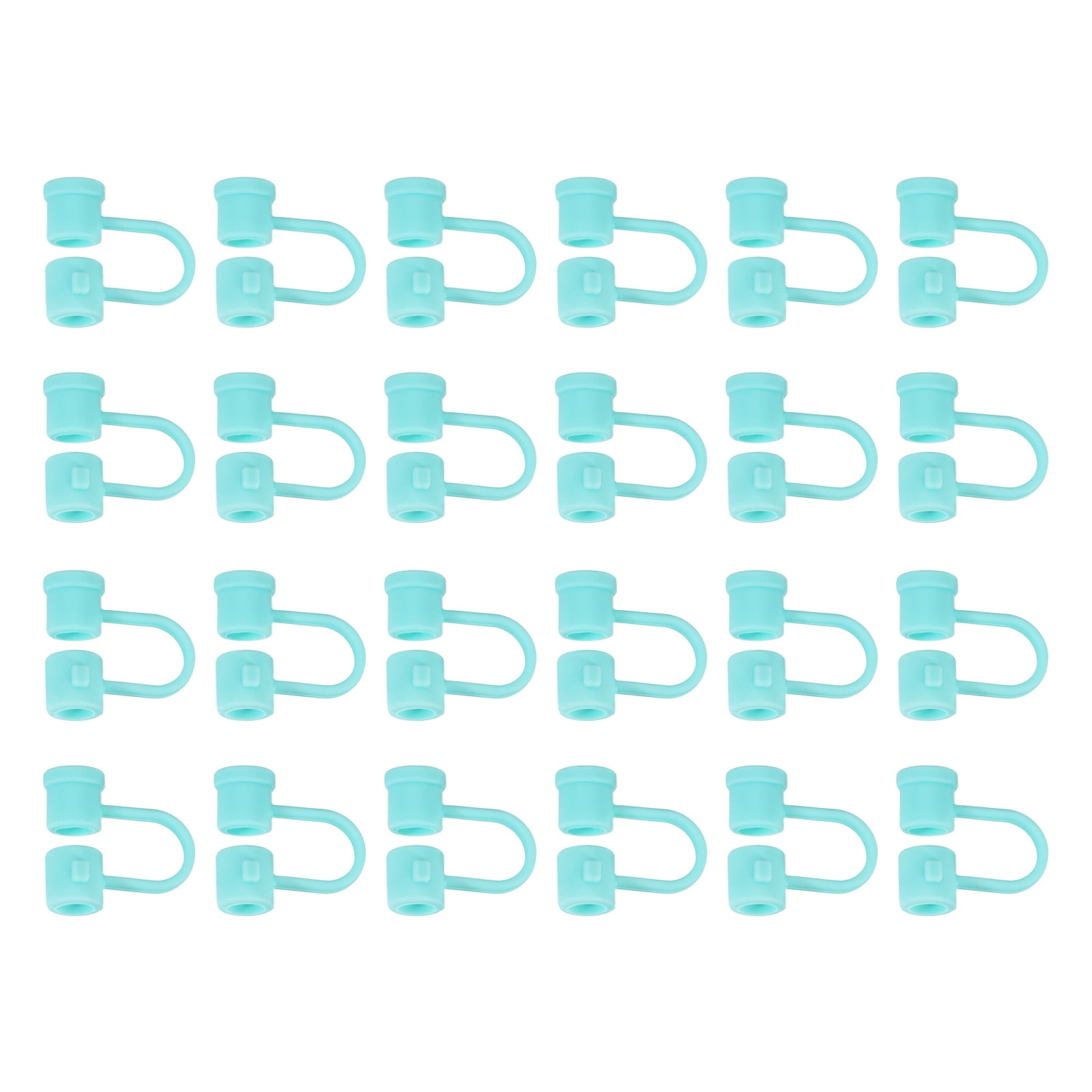 24Pack Straw Cover Cap, Sky Blue Silicone Straw Tips Cover Fits 8mm/0. ...