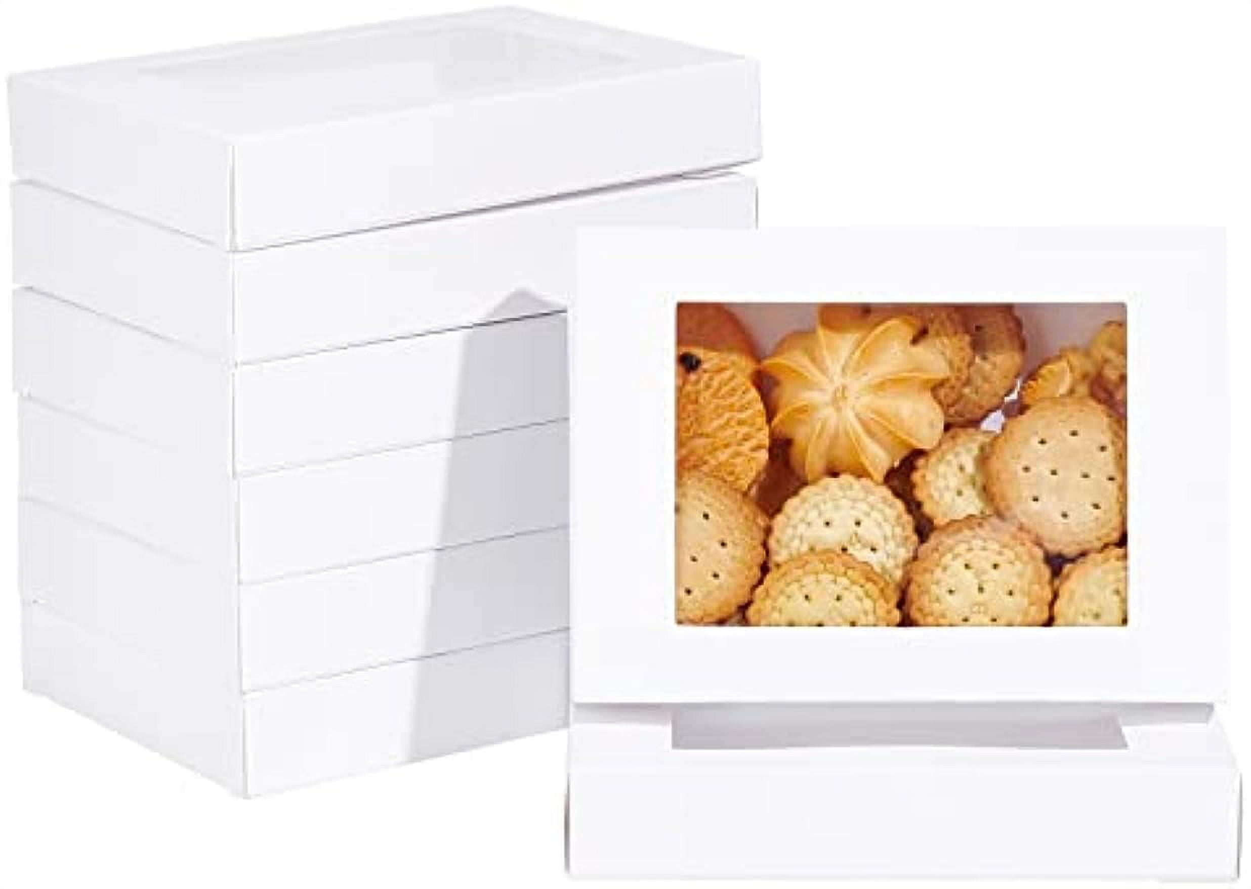 24Packs 3.9x3.2x0.8inch Clear PVC Rectangle Window Gift Boxes White ...