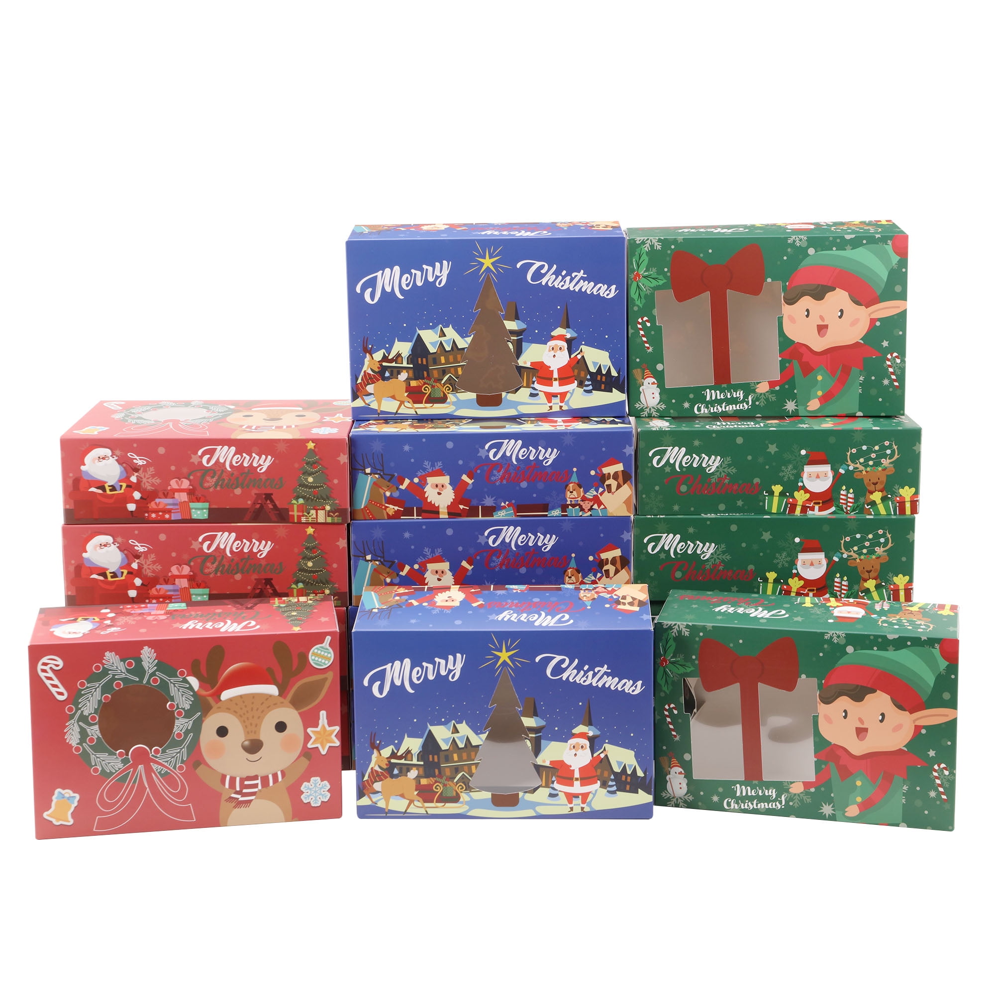 24Packs Cookie Boxes for Gift Giving Treat Box with Window Bakery Box ...