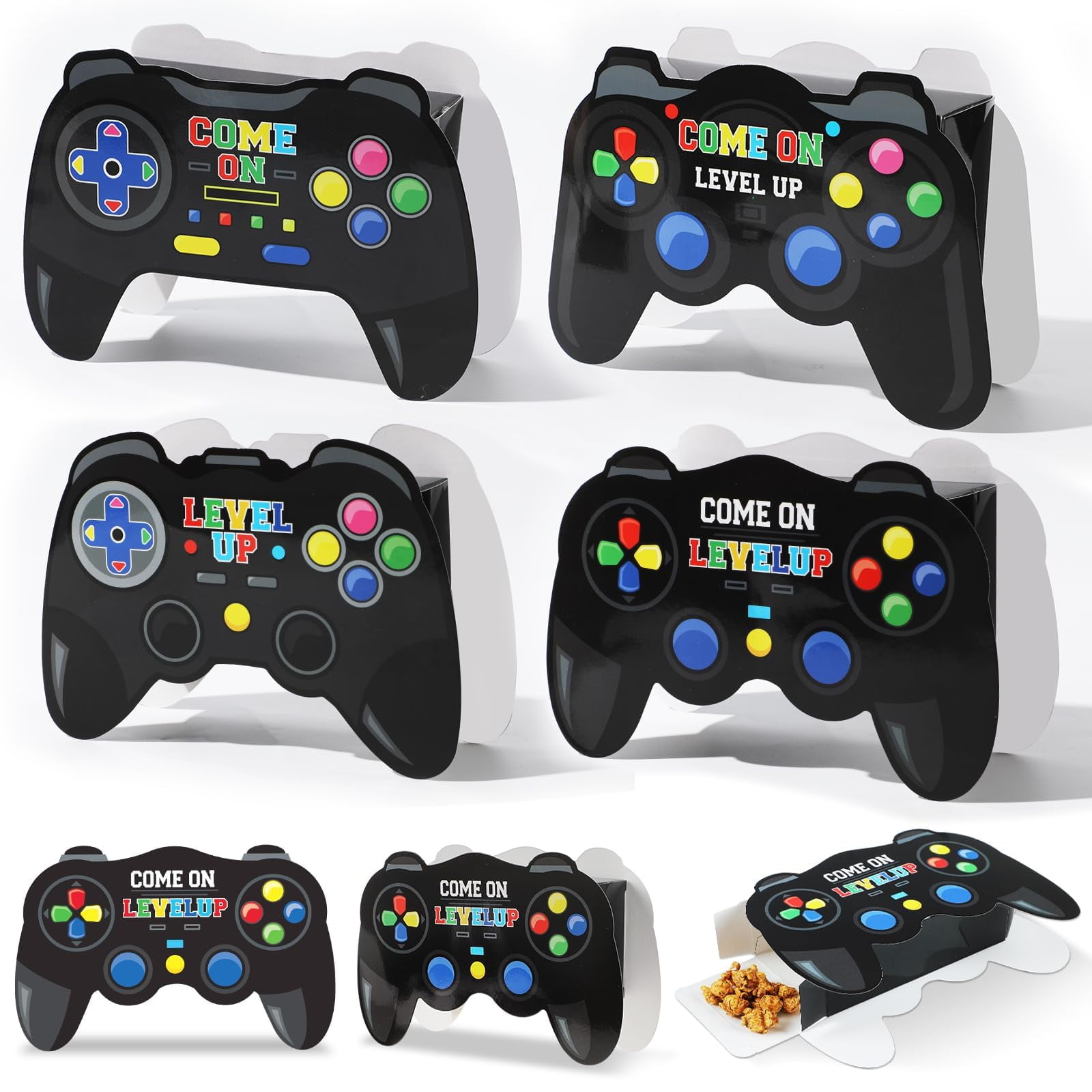 24Packs Video Game Party Boxes Craft Kit Gaming Shaped Gifts Bags Game ...