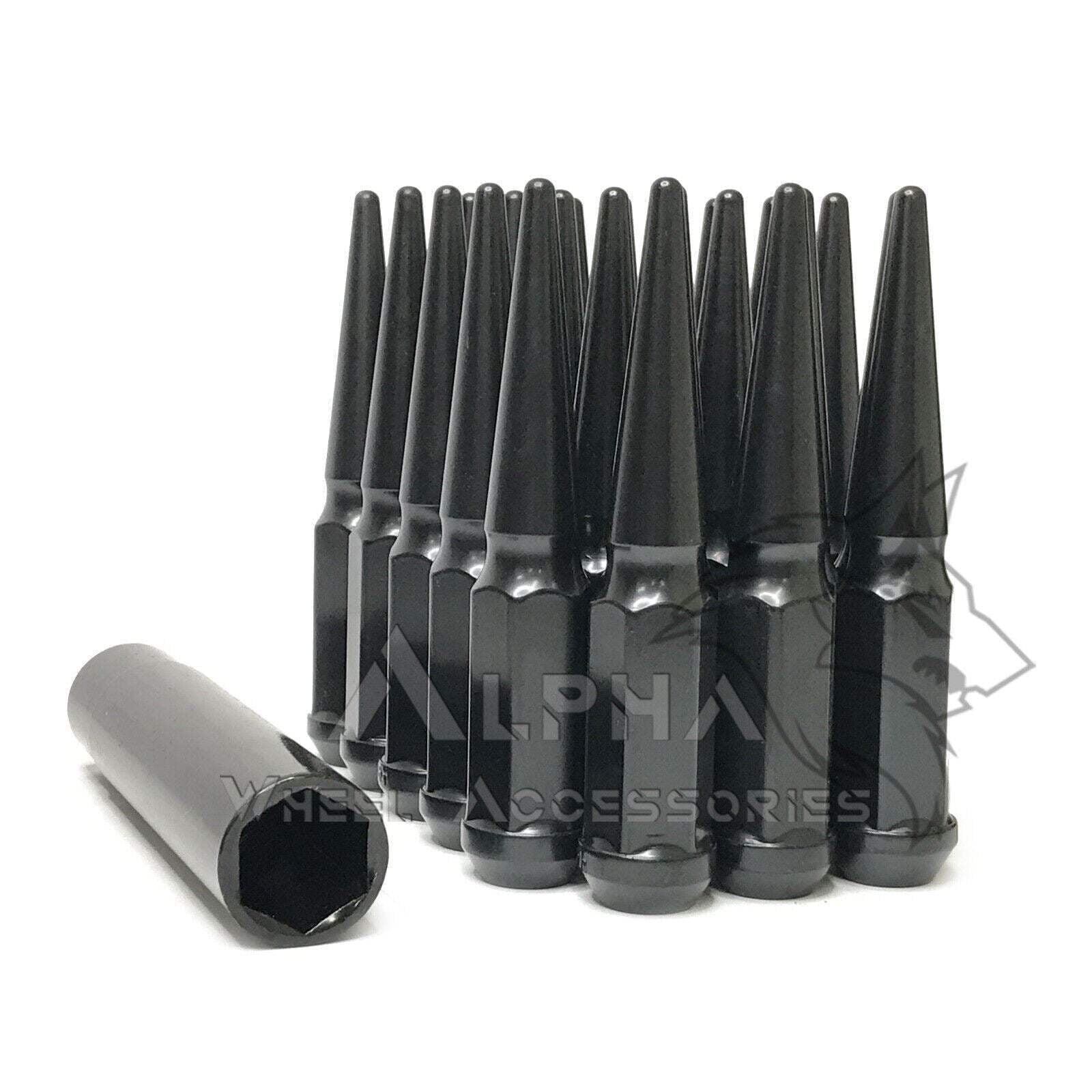 24Pc 7/16-20 Black Spike Lug Nuts For Chevy GMC Blazer K10 K5 Suburban ...