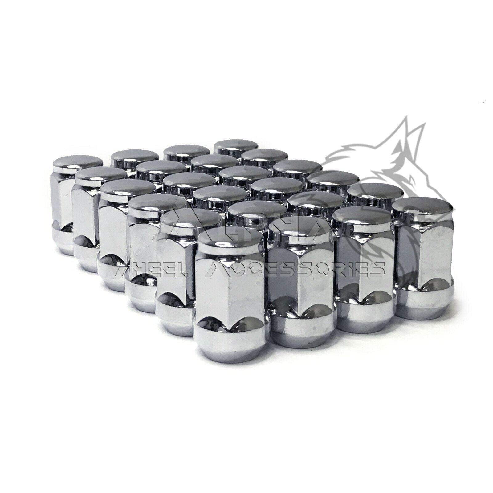 24Pc Chrome Bulge Acorn Lug Nuts 12x1.5 Tapered Conical Cone Seat - Walmart.com