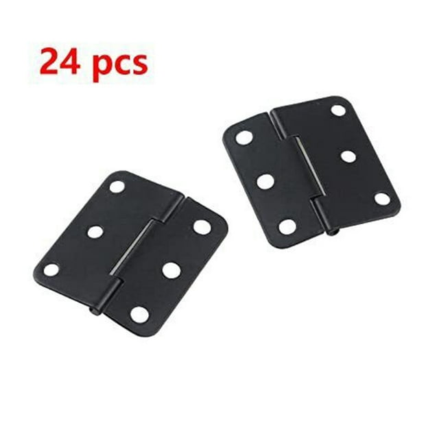 24Pcs 1-1/2 Inch Length Metal Black Butt Hinges Flat Small Door Hinge ...