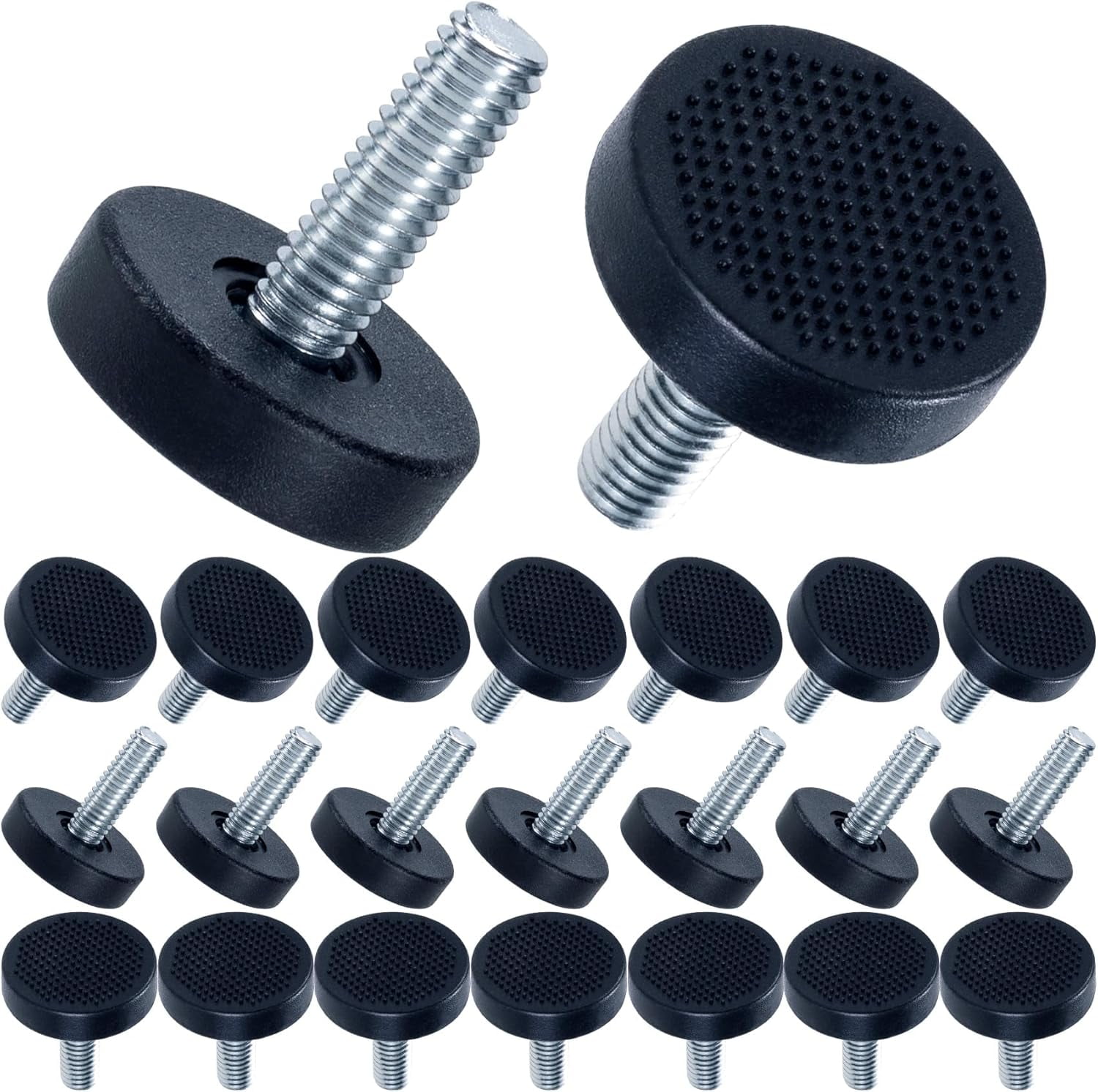 24Pcs 1/4"-20 Thread Furniture Feet, Black Adjustable Table Leg ...