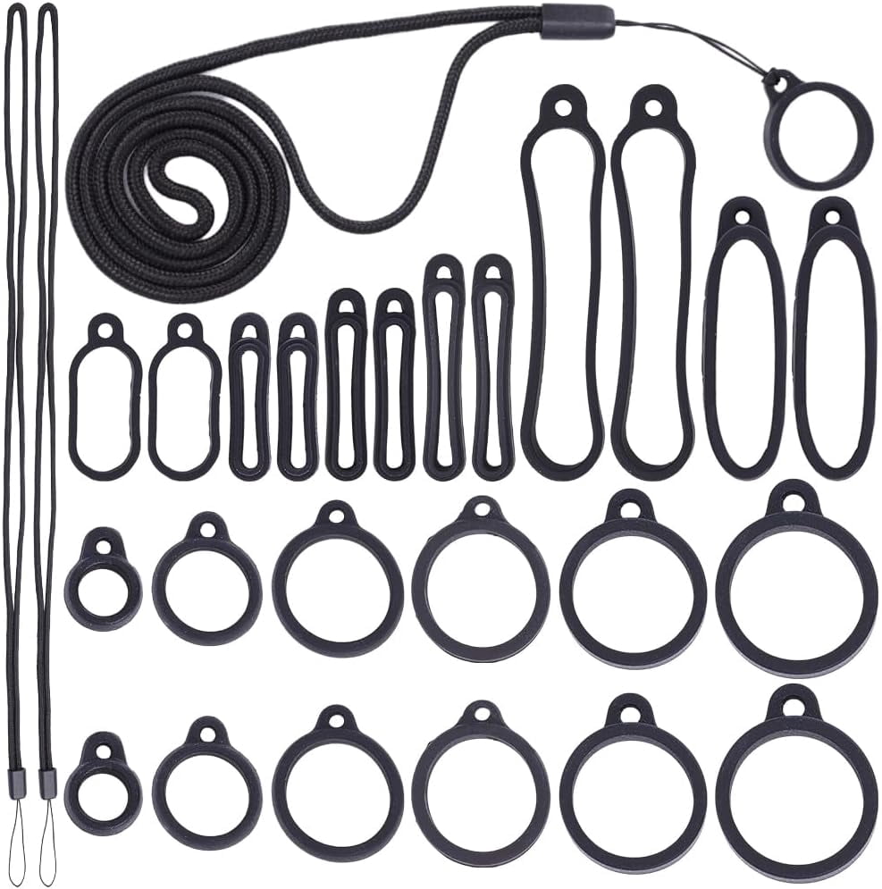 24Pcs 11 Sizes Anti-Lost Silicone Rubber Rings Set 8-58mm Ring with ...